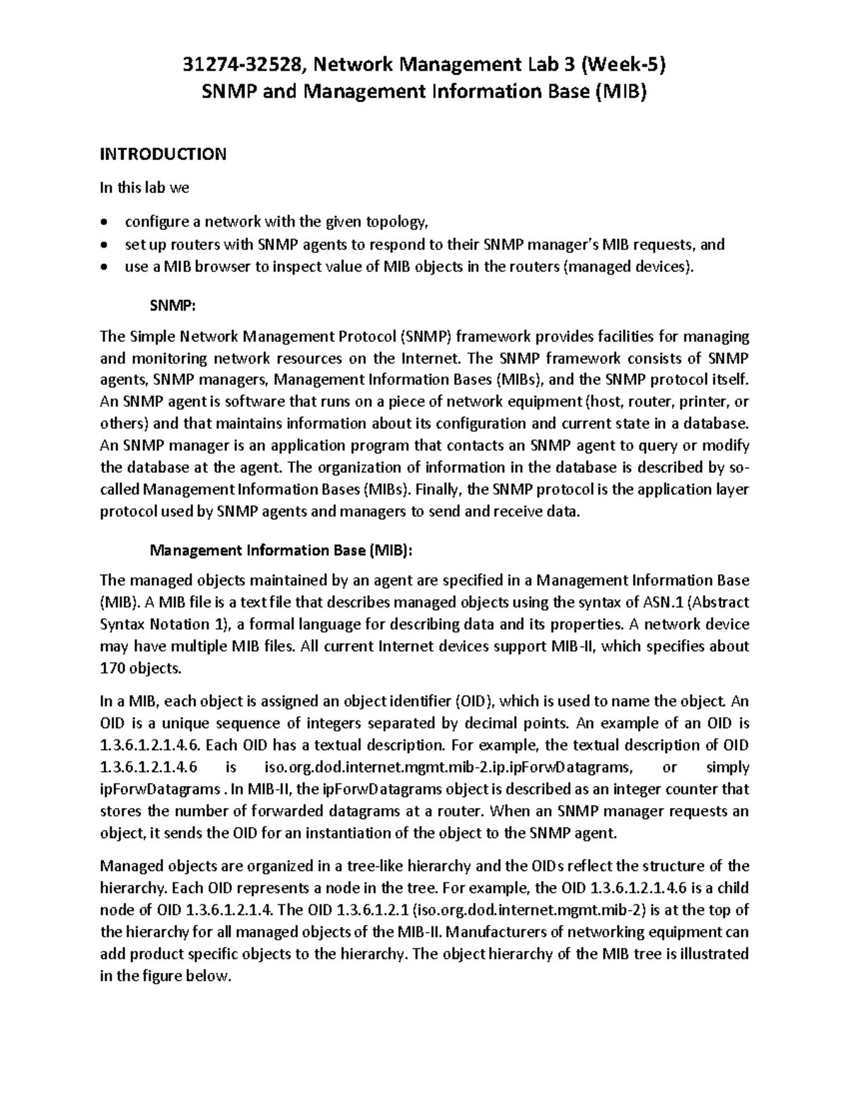 Network Management Lab 3 - Warning: TT: undefined function: 32 SNMP and ...
