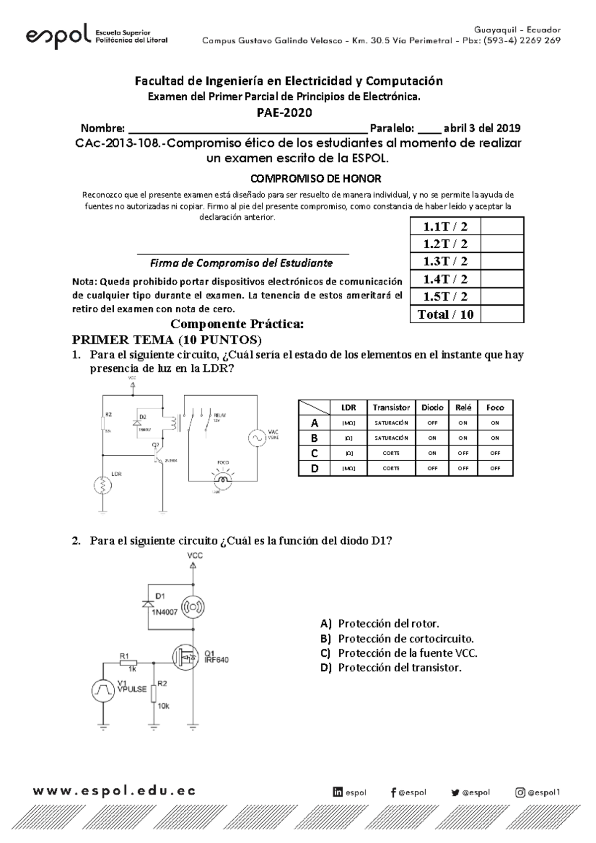 Parcial 07 6 Marzo 2020, preguntas - Warning: TT: undefined function: 32 Warning: TT: undefined ...