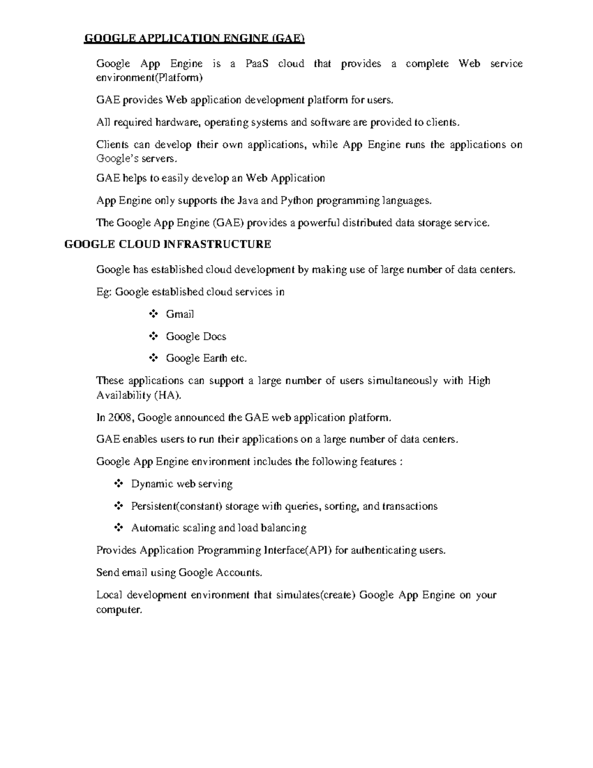 Unit 4 - Useful - GOOGLE APPLICATION ENGINE (GAE) 🐀 Google App Engine ...