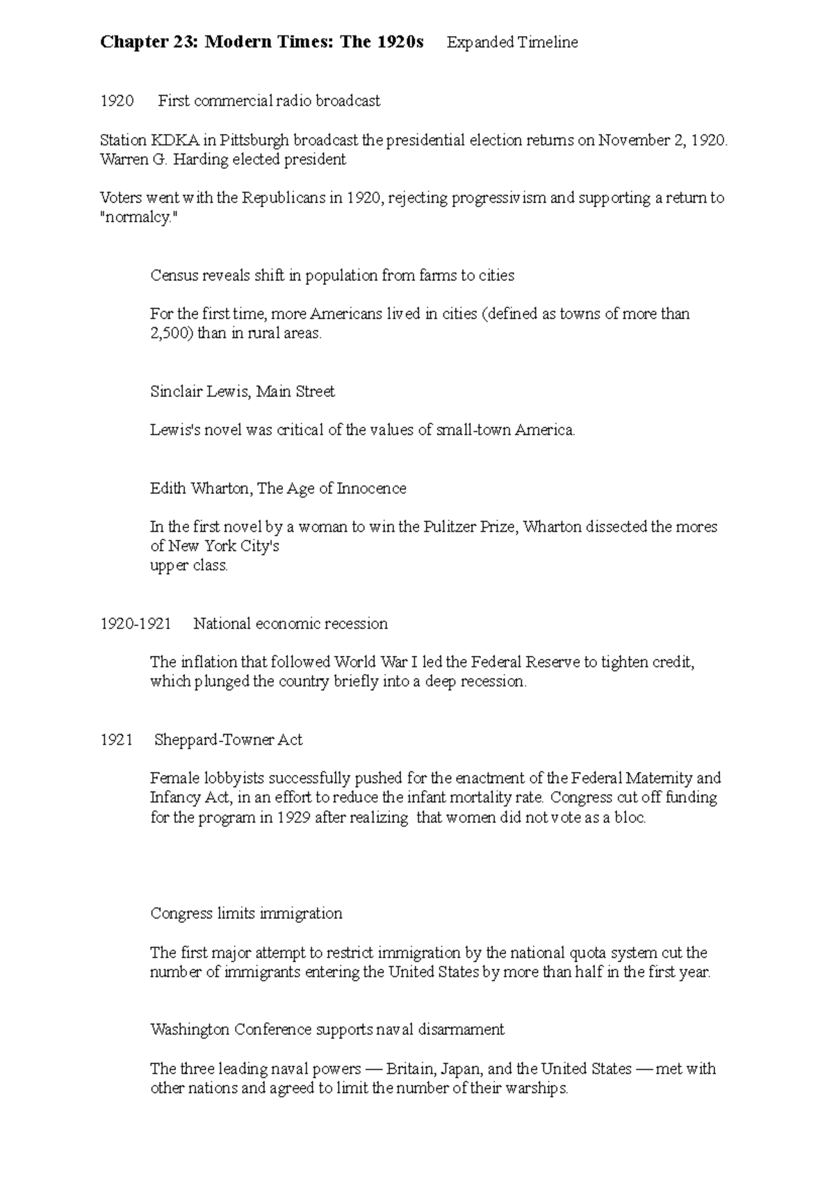 Chapter 23 Modern Times The 1920 - Chapter 23: Modern Times: The 1920s ...