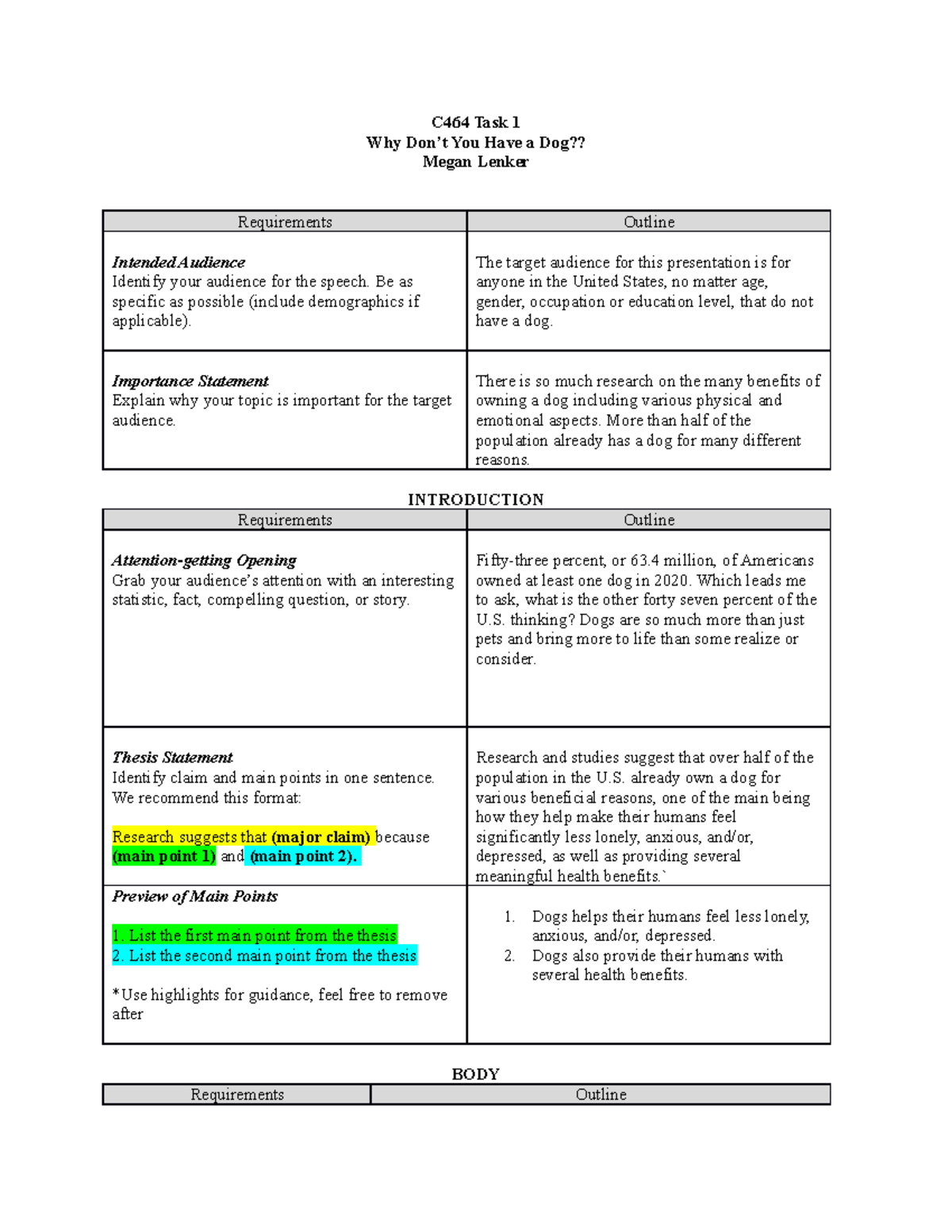 C464 Task 1 - do not copy and paste - C464 Task 1 Why Don’t You Have a ...
