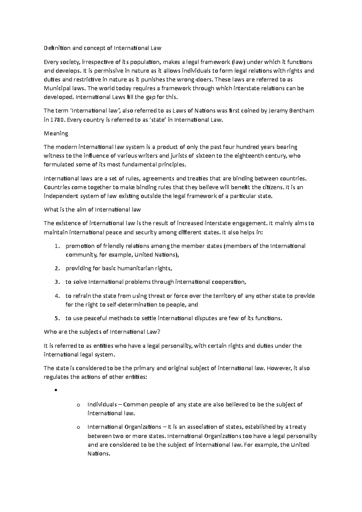 PIL-introduction-first lecture-what's international law - 070108 - Studocu