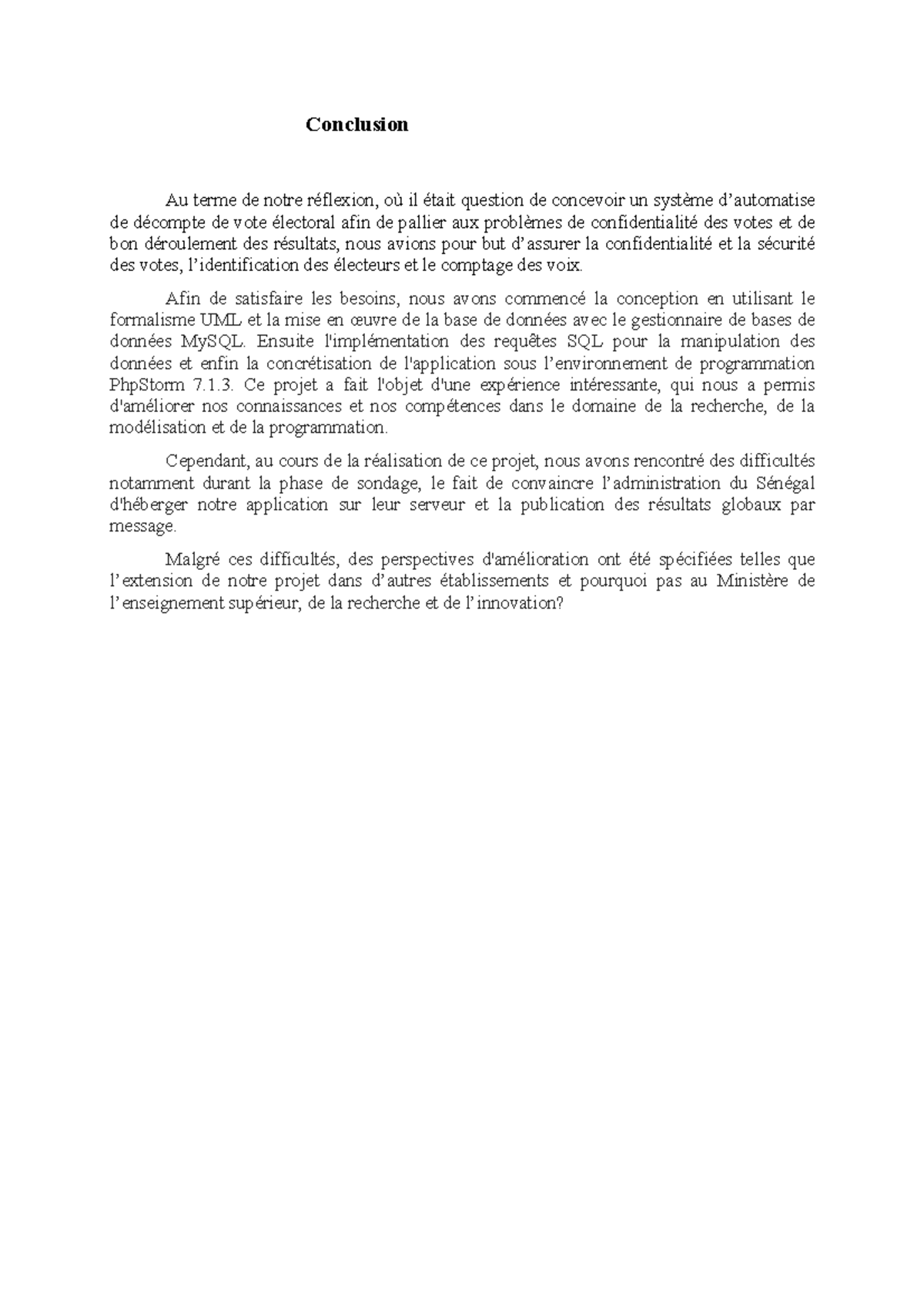 Conclusion Générale - Conclusion Au terme de notre réflexion, où il ...