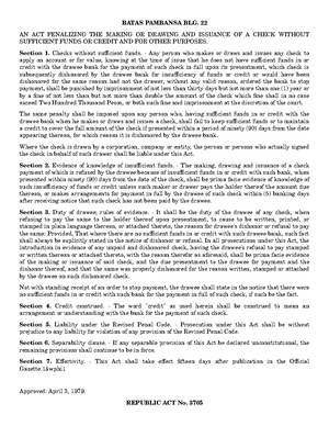 SSS LAW Summary - hope it helps - SSS LAW SUMMARY Section 1 - REPUBLIC ...