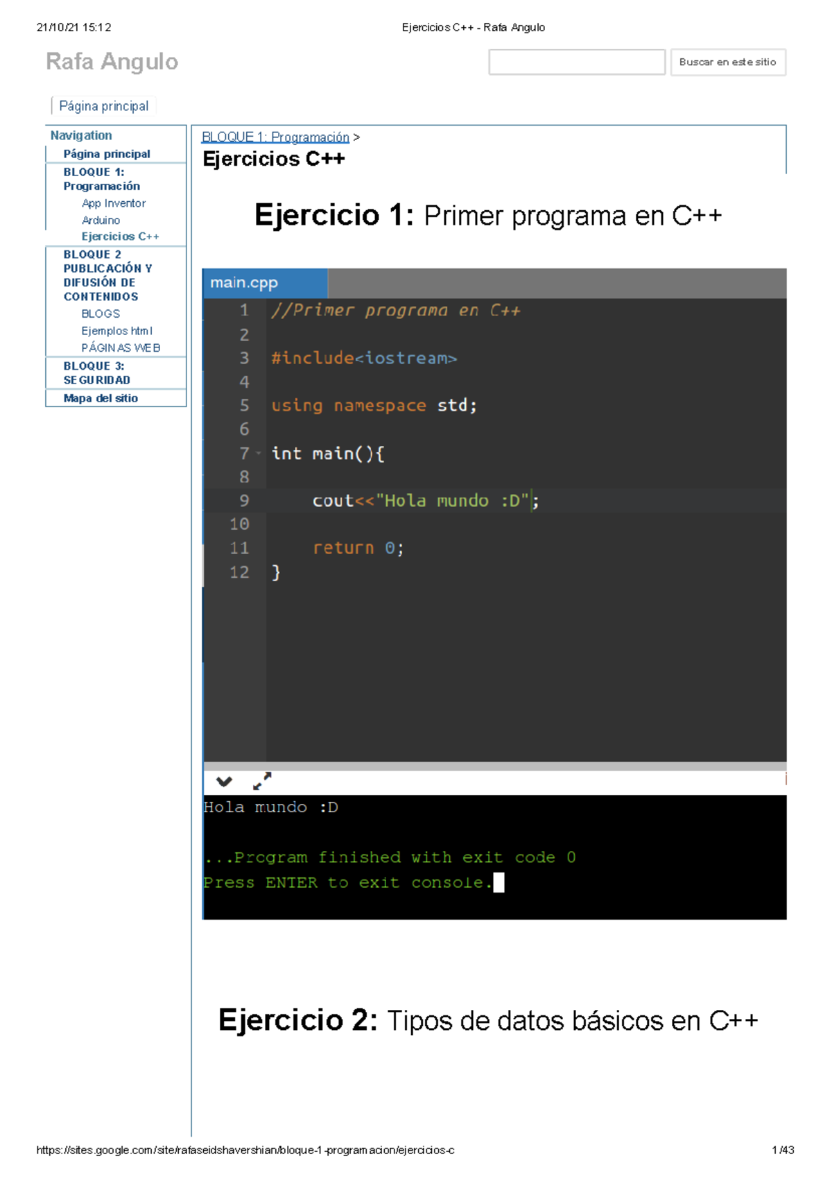 Ejercicios C++ - Rafa Angulo - - Studocu