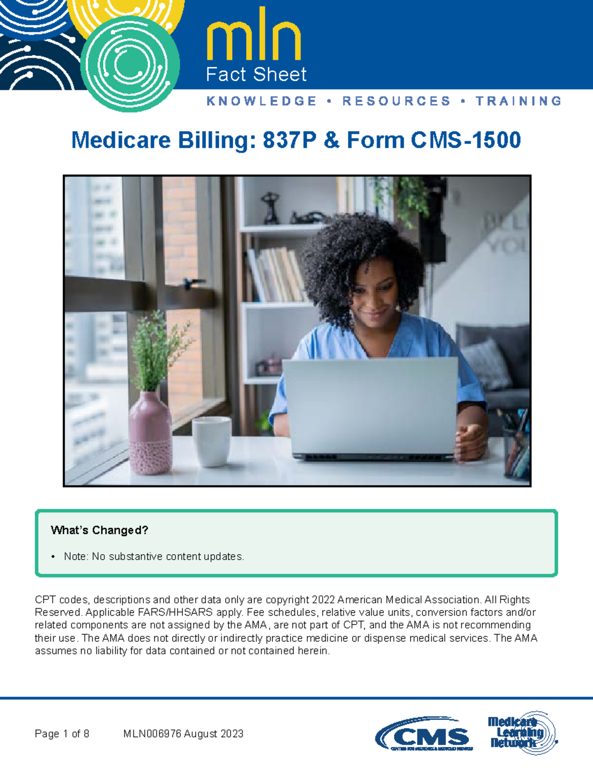 CMS 1500 Fact Sheet - Fact Sheet CPT codes, descriptions and other data ...