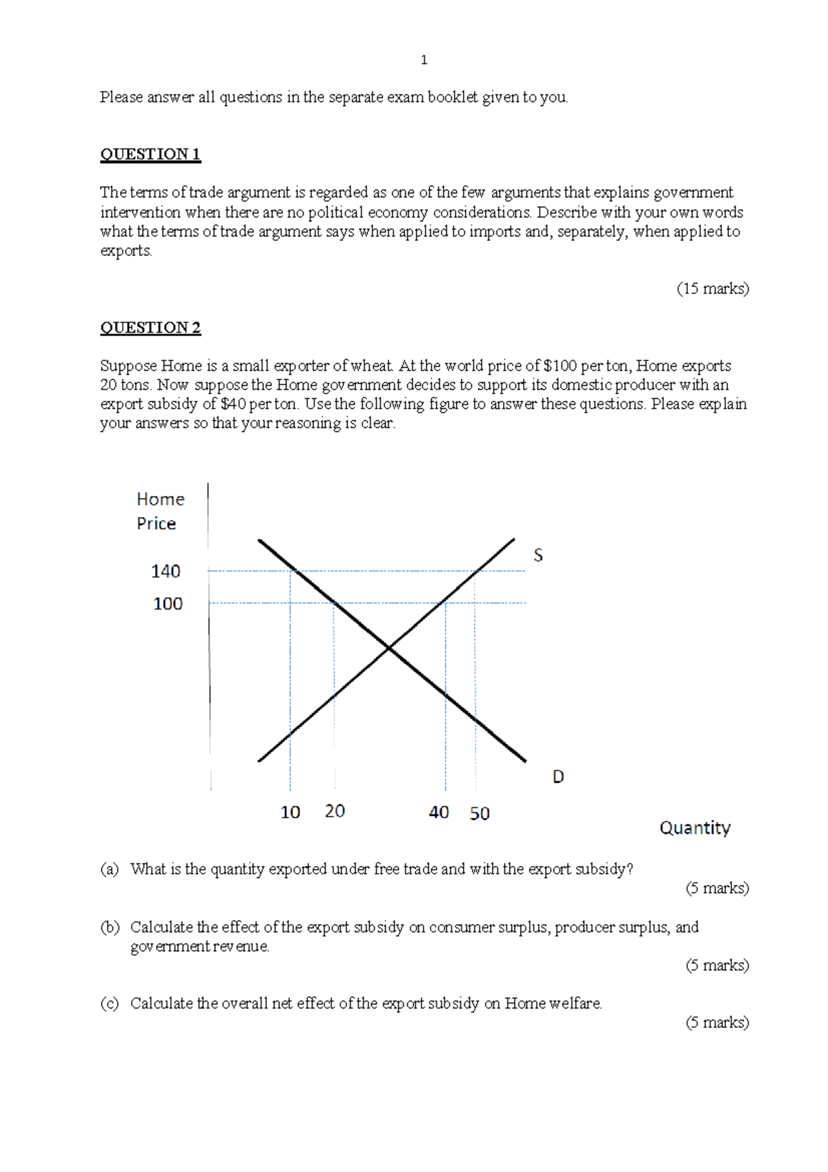 Main Exam 2019 (2) - EXAM MOCK - 1 Please answer all questions in the ...