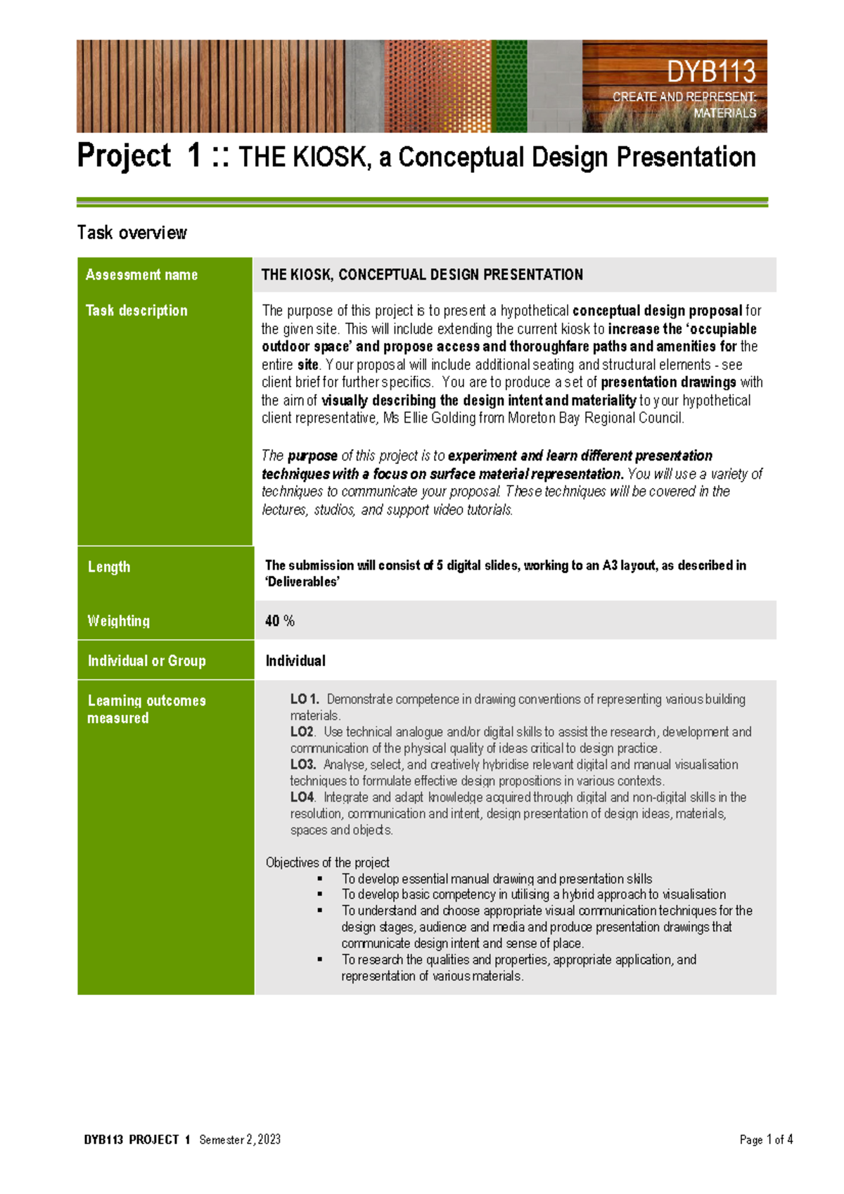 DYB113 2023 Project 1 Brief-1 - Project 1 :: THE KIOSK, a Conceptual ...