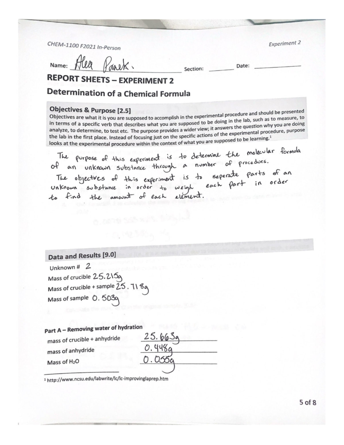 CHEM-1100 F2021 In-Person - CHEM1110 - Studocu