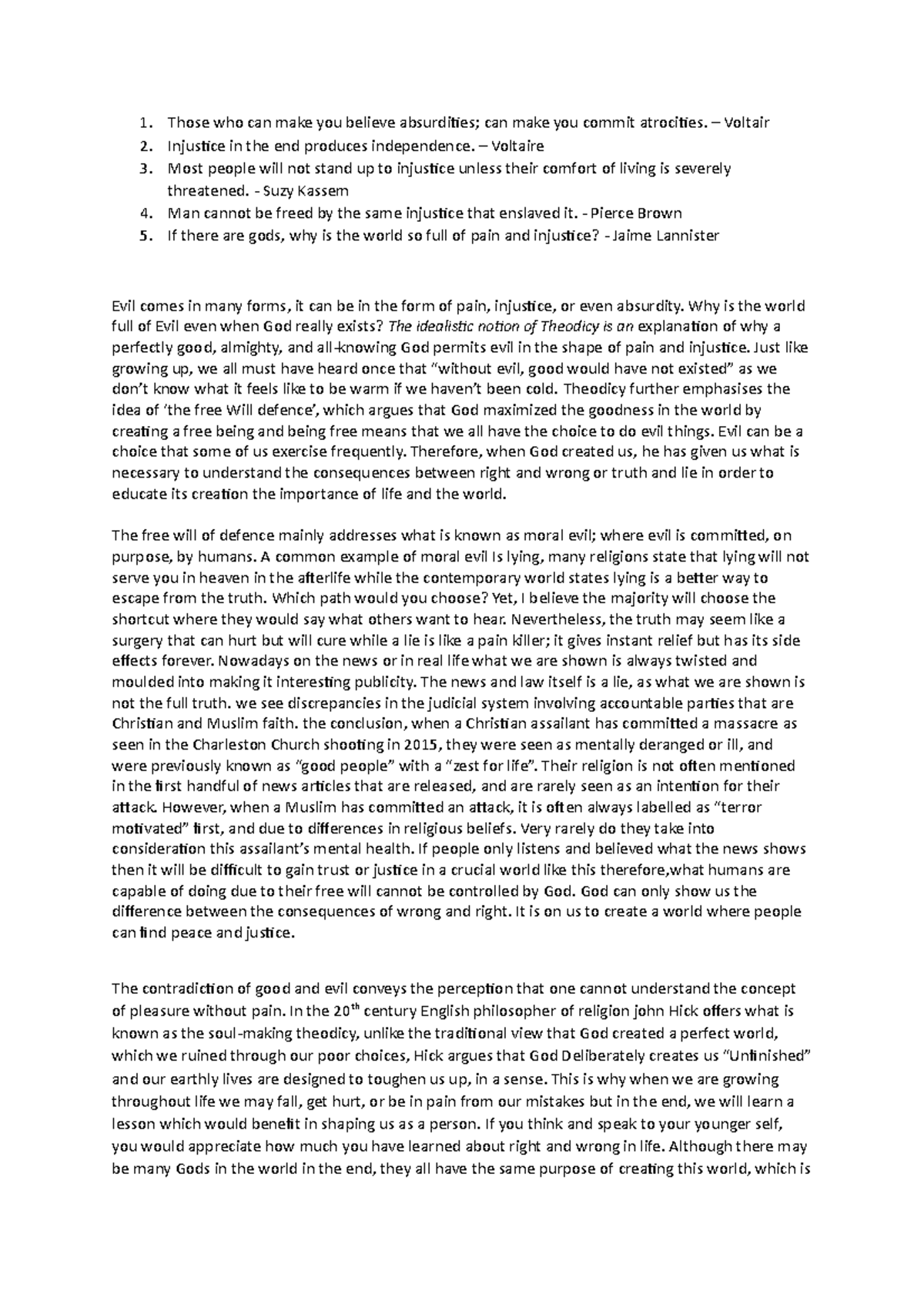 Evil, and good task A - persuasive essay for gamsat practise - Those ...