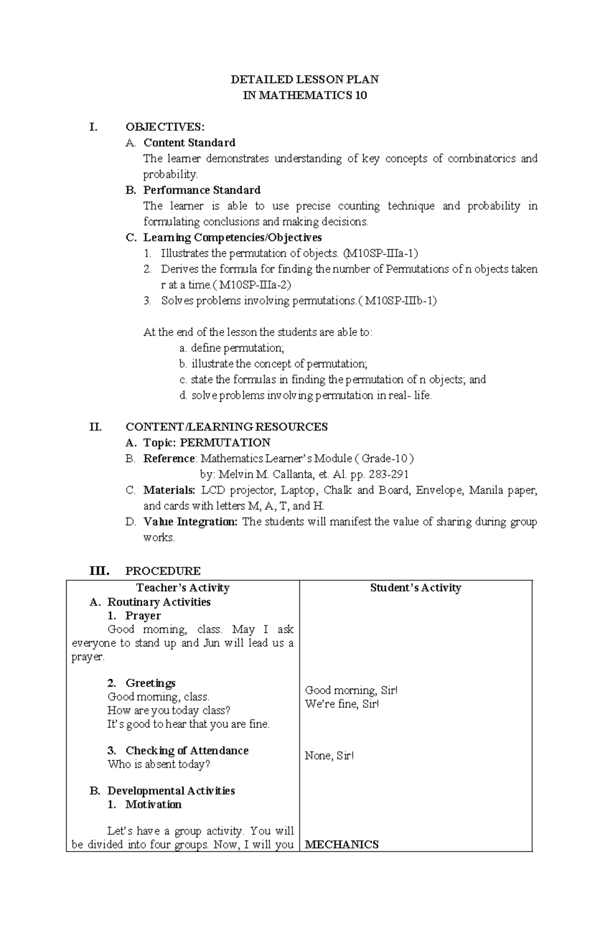 Detailed-lesson-plan compress - DETAILED LESSON PLAN IN MATHEMATICS 10 ...