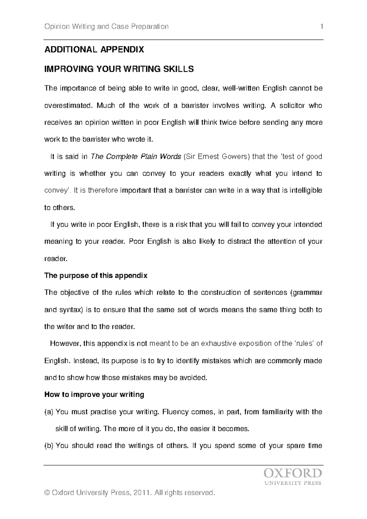 Improving Your Writing Skills - ADDITIONAL APPENDIX IMPROVING YOUR ...