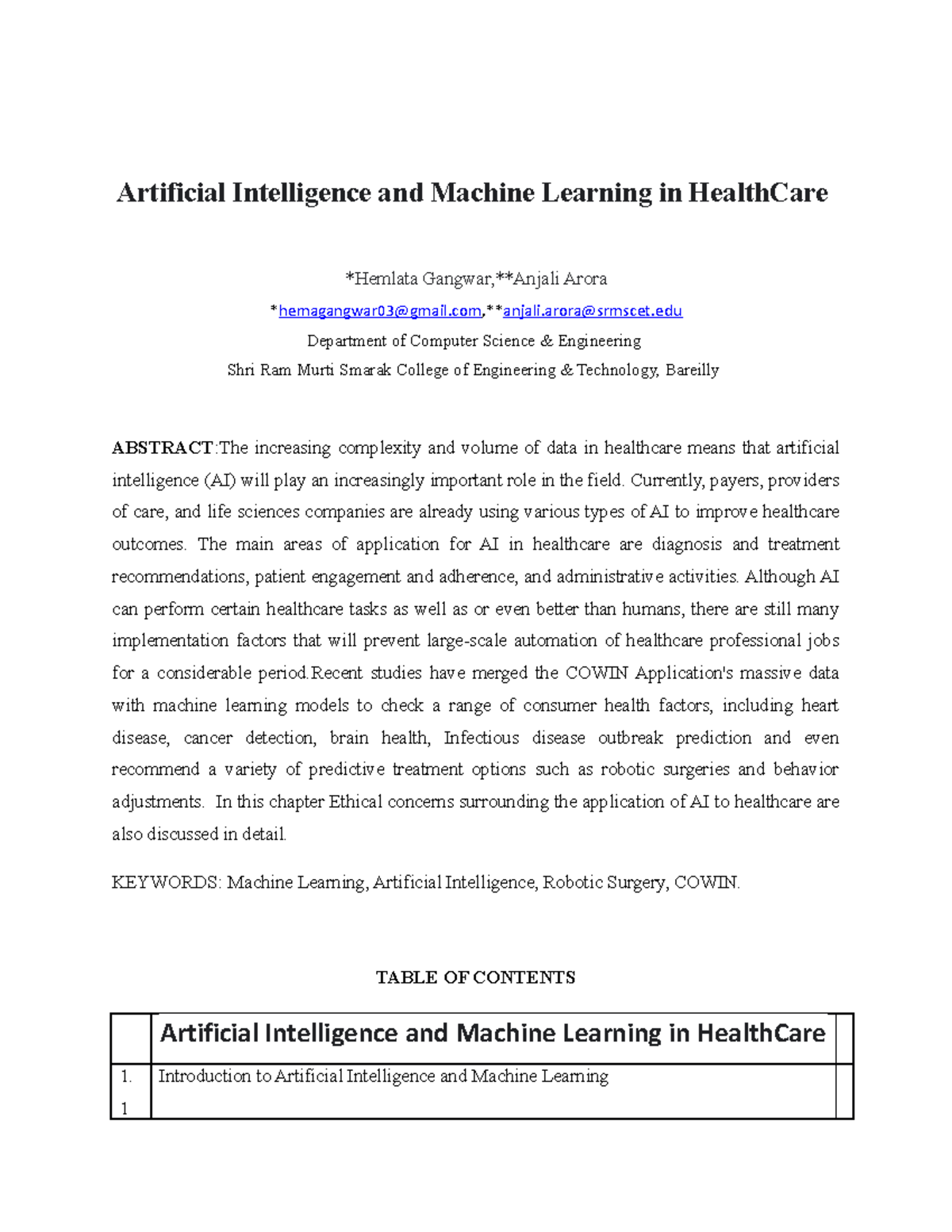 AI and ML in healthcare - AIML - Artificial Intelligence and Machine ...
