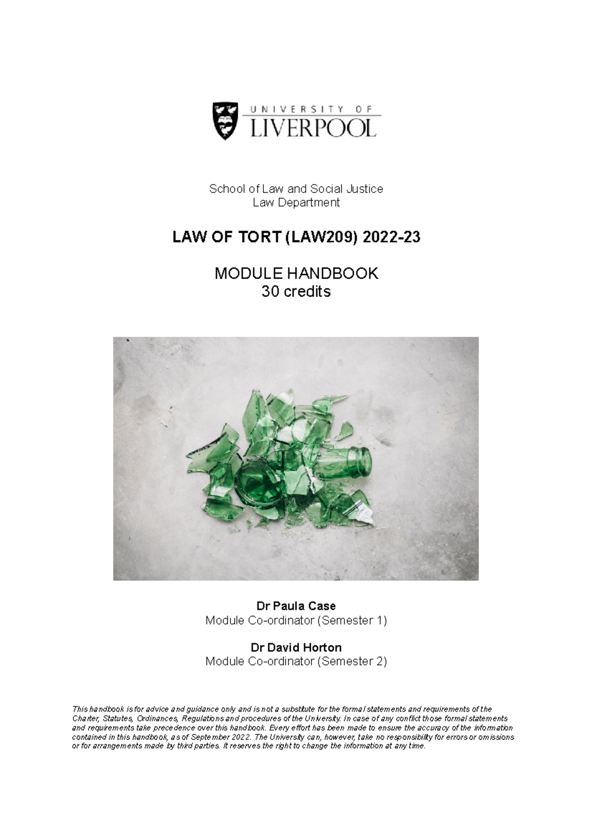 LAW209 Module Handbook 2022-23 - School of Law and Social Justice Law ...