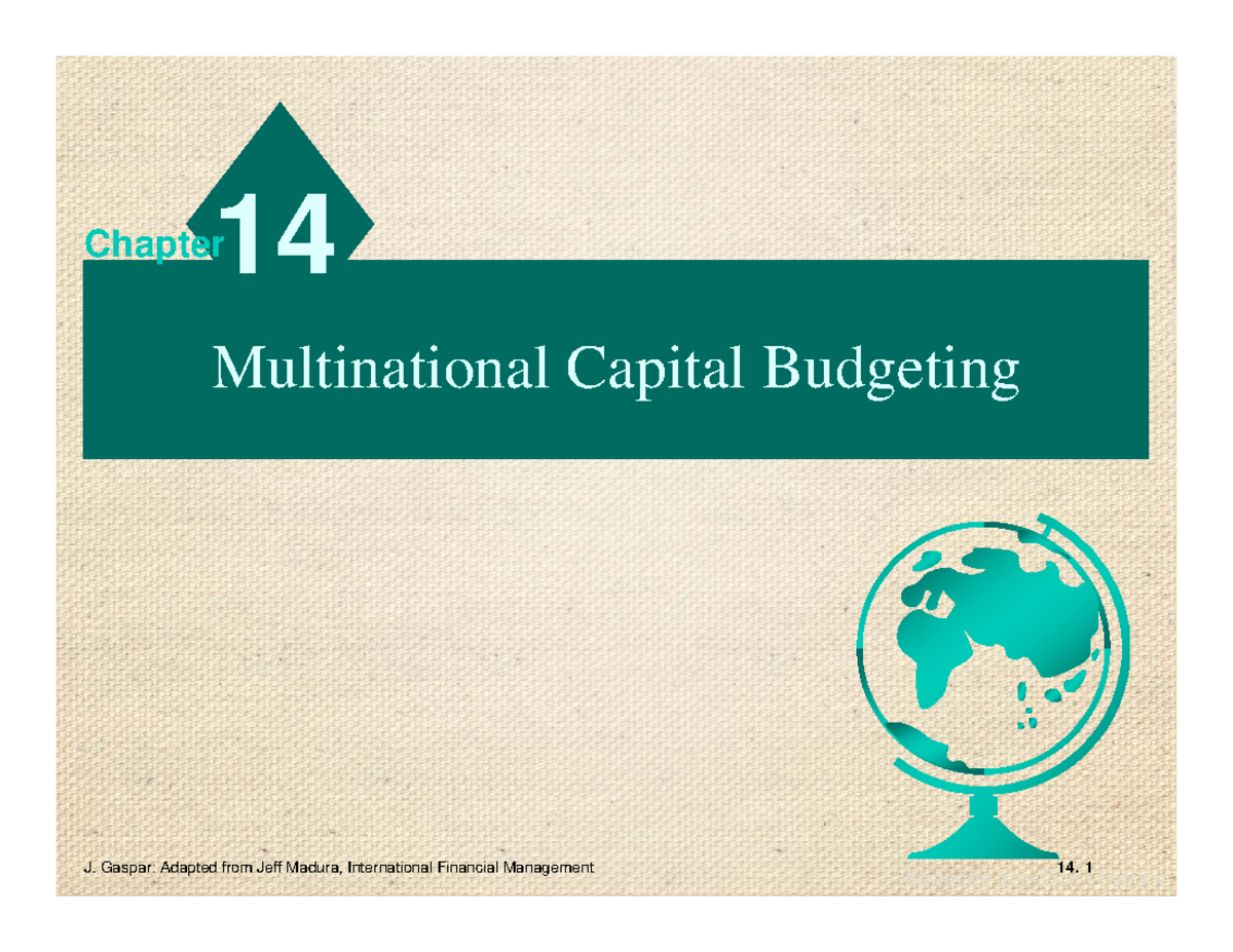 Chapter-14-capital budgeting - 14 Chapter Multinational Capital ...