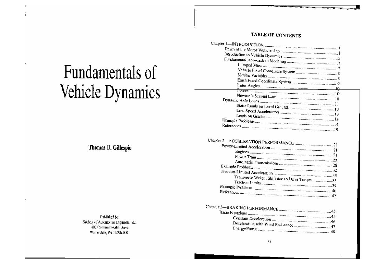 Fundamentals of vehicle dynamics - Dinámica Del Vehículo - Studocu