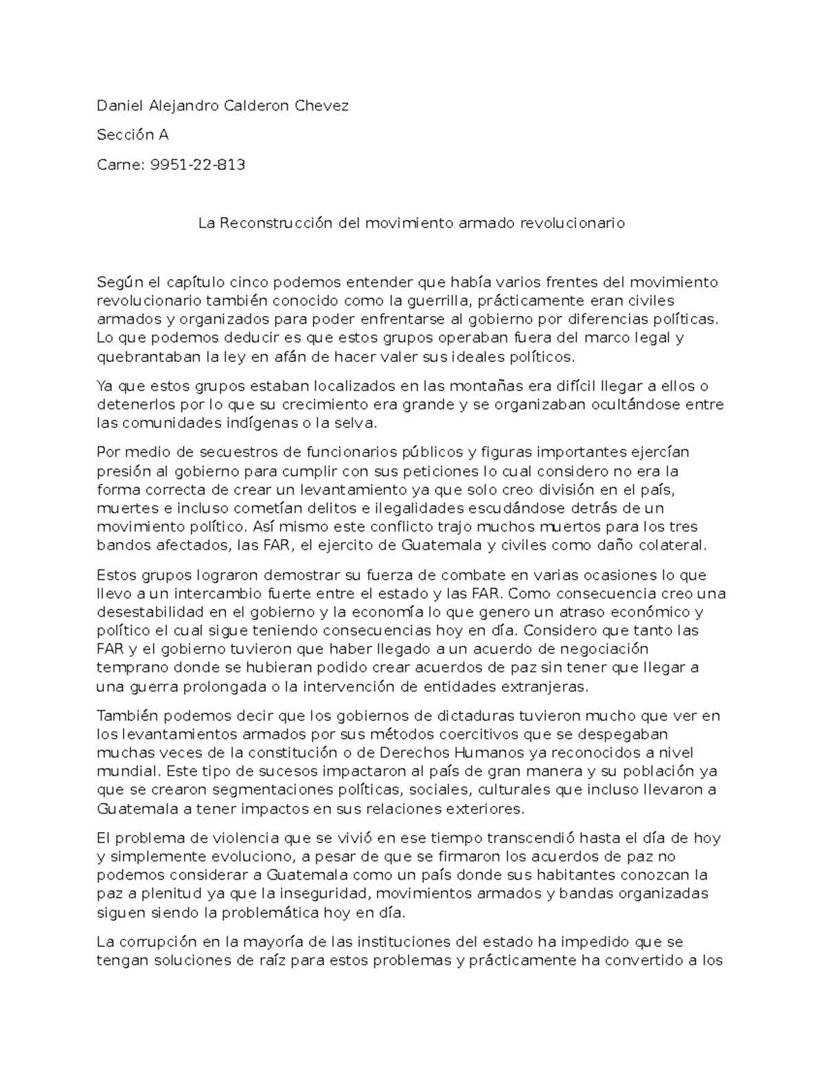 Ensayo - Daniel Calderon - Daniel Alejandro Calderon Chevez Sección A ...