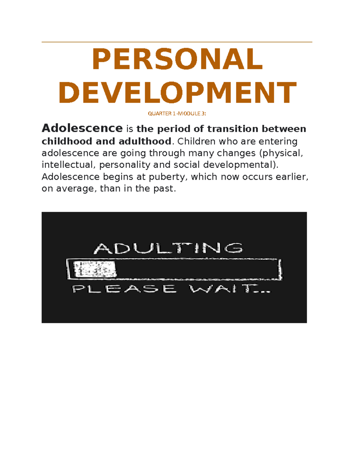 Perdev-11 - oiyg;0oih - PERSONAL DEVELOPMENT QUARTER 1-MODULE 3 ...