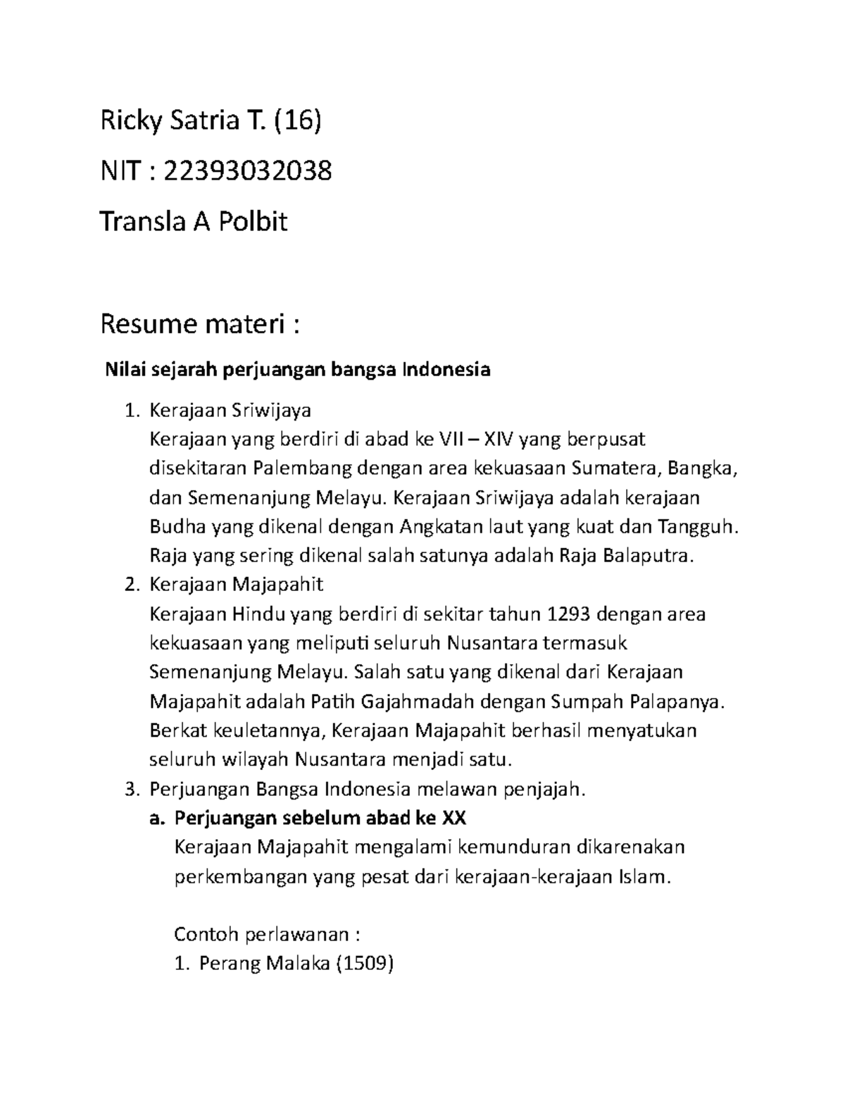 Ricky Satria T - English Department - Ricky Satria T. (16) NIT ...