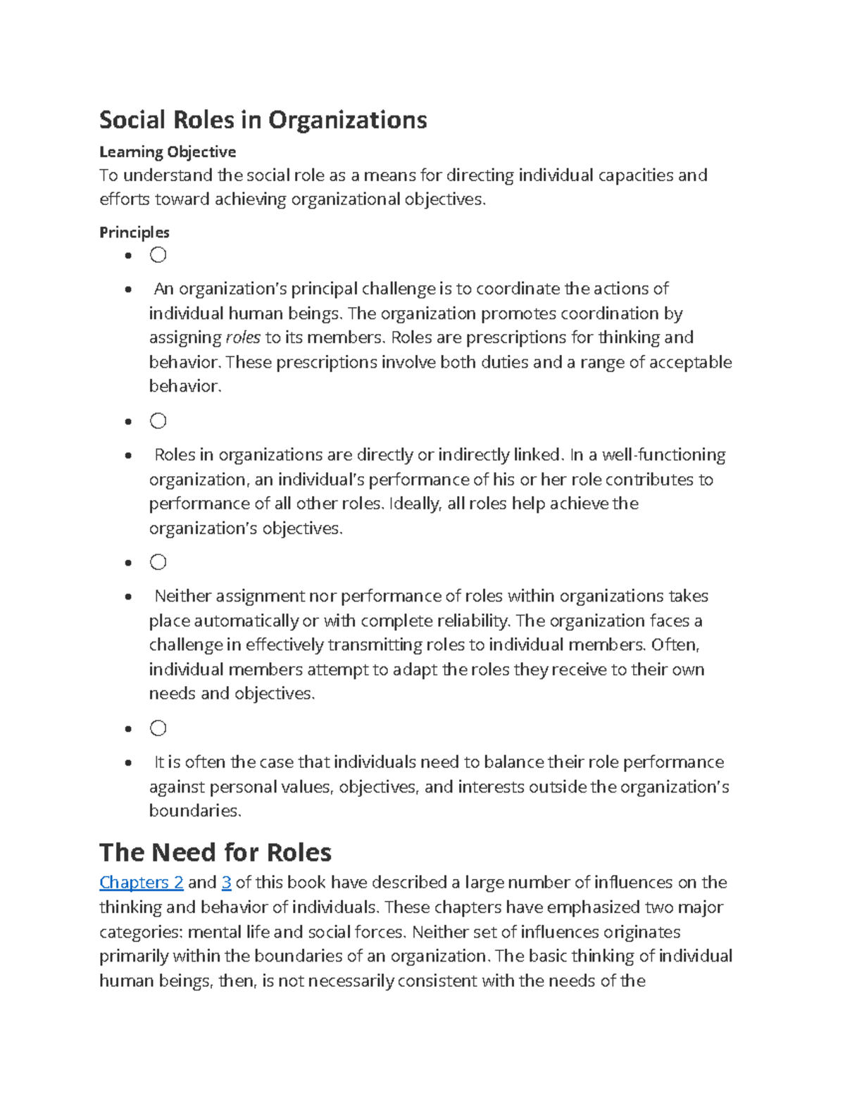 Social Roles in Orgs - Social Roles in Organizations Learning Objective ...