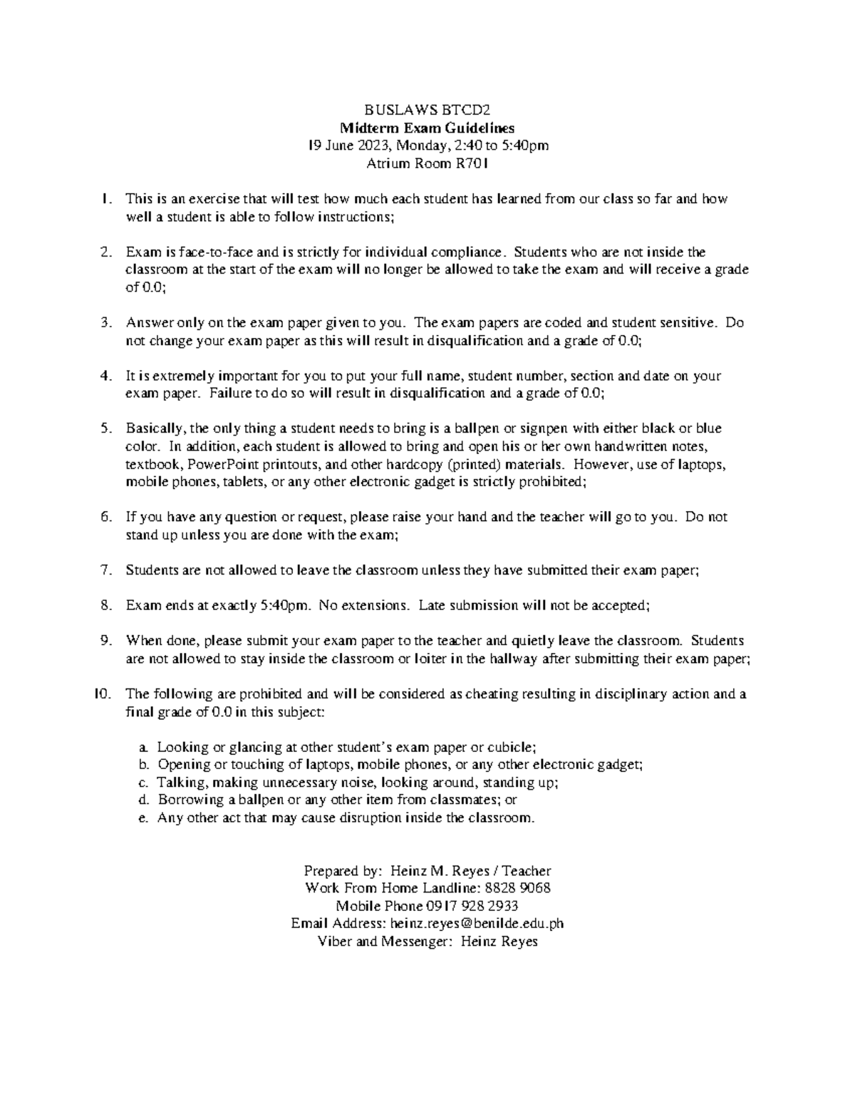 2023 06 19 Buslaws BTCD2 Midterm EXAM Instructions - BUSLAWS BTCD Midterm Exam Guidelines 19 ...