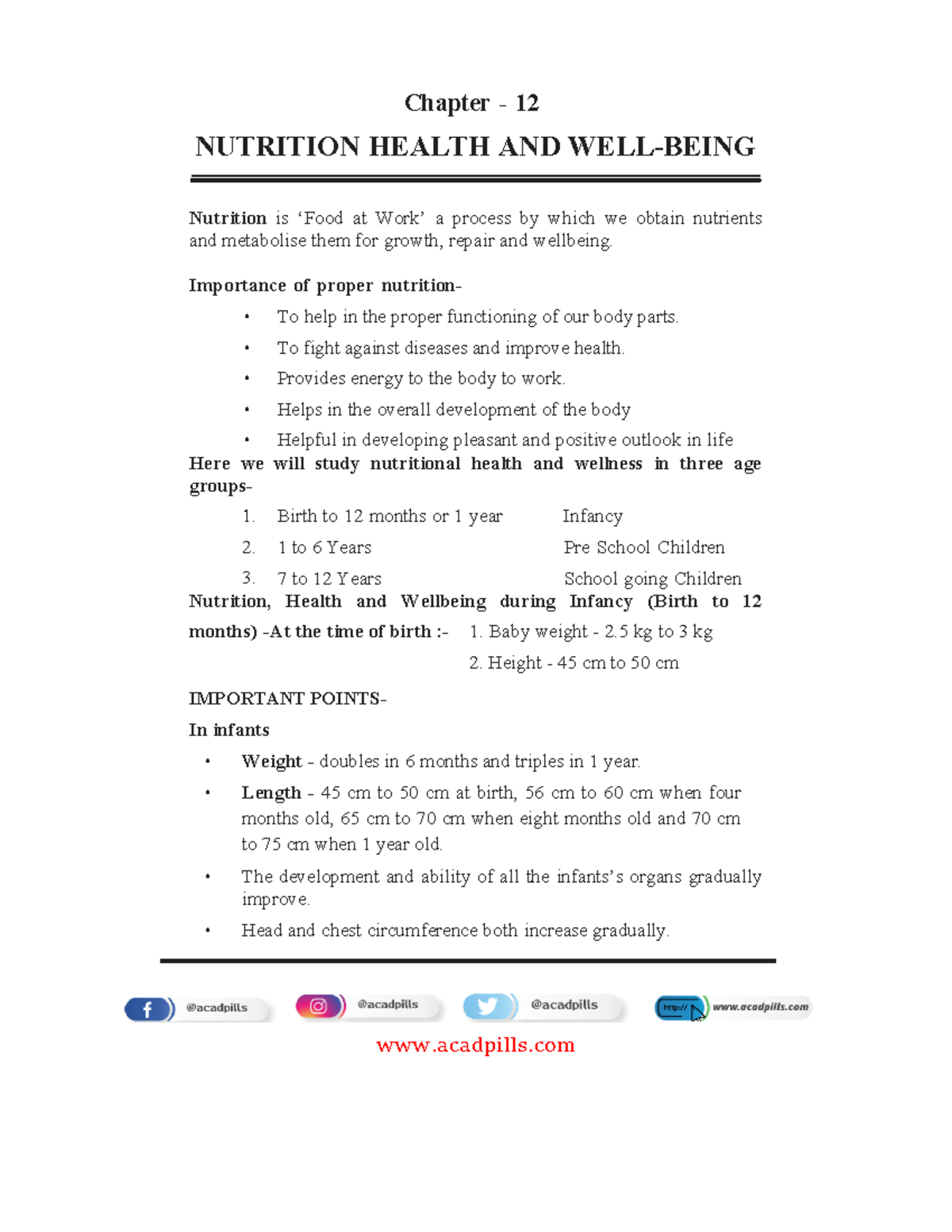 10.Nutrition, Health and Well-being - 171 XI – Home Science Chapter ...