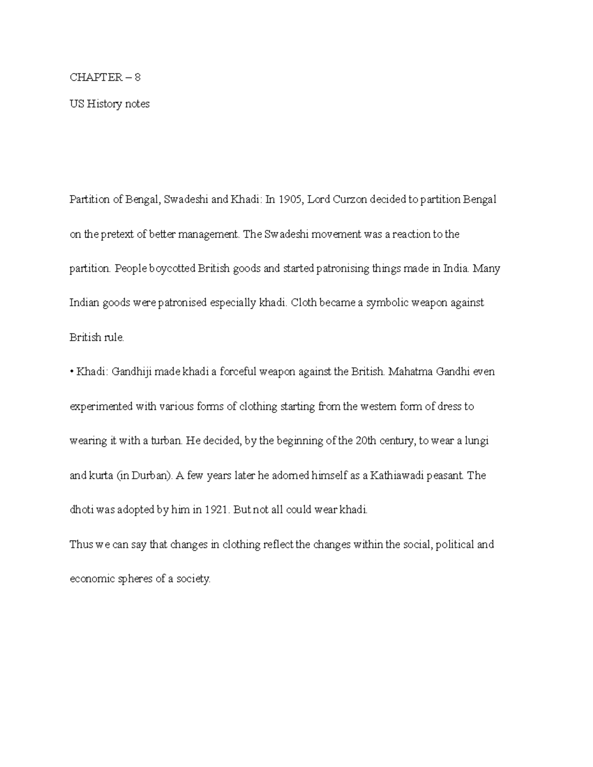 Chapter – 8 US History 3 - Notes - CHAPTER – 8 US History notes ...