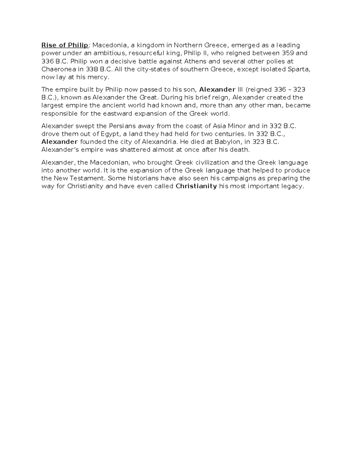 Rise of Philip - ..... - Rise of Philip: Macedonia, a kingdom in ...