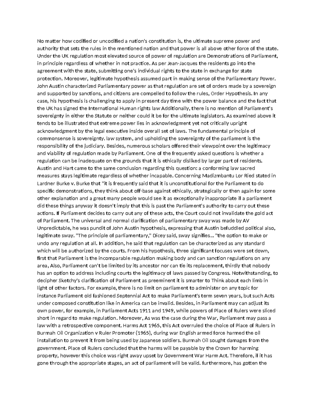 No matter how codified or uncodified a nation - Under the UK regulation ...