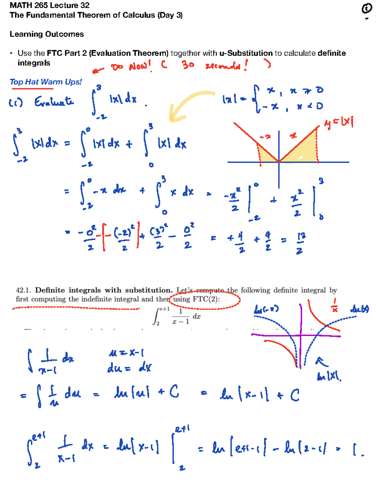 265 lecture 32 FTC day3 Nov 29 - MATH 265 Lecture 32 The Fundamental ...