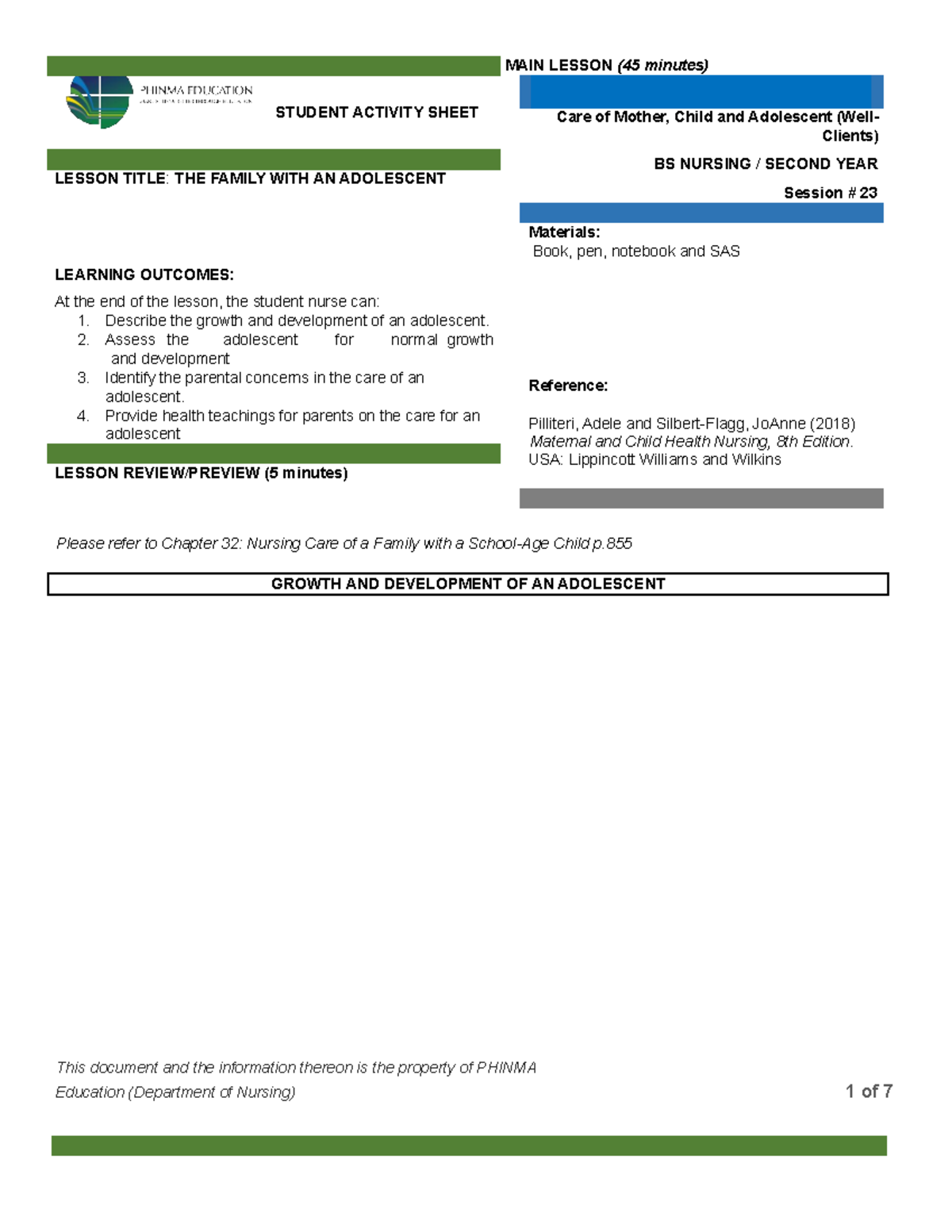 OB1 SAS 23 - SAS 23 MCN 1 - This document and the information thereon ...