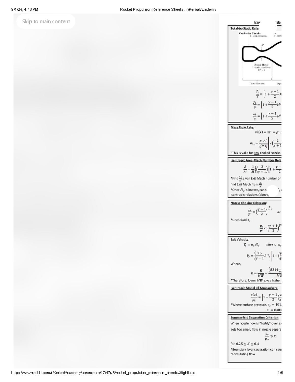 Prop Cheat Sheet - Course Overview - Rocket Propulsion Reference Sheets ...