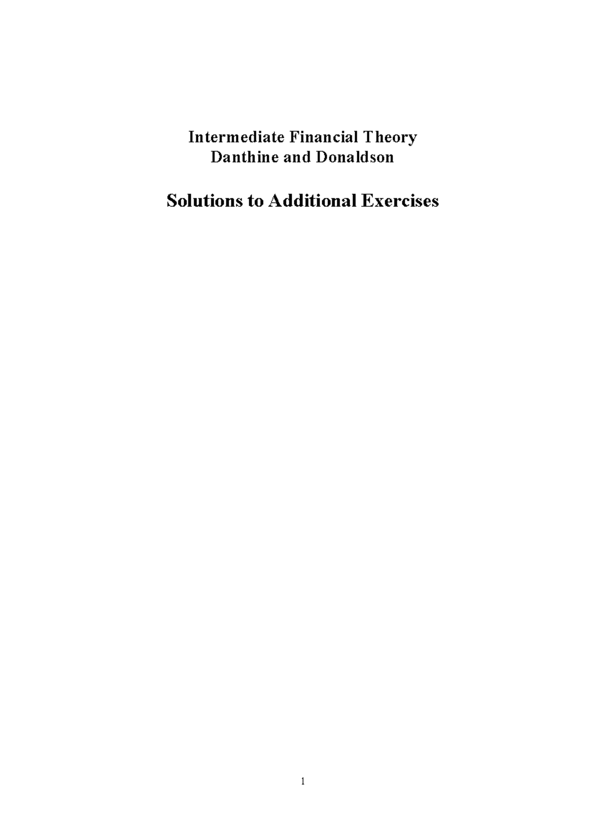 Web Solutions - Intermediate Financial Theory Danthine and Donaldson ...