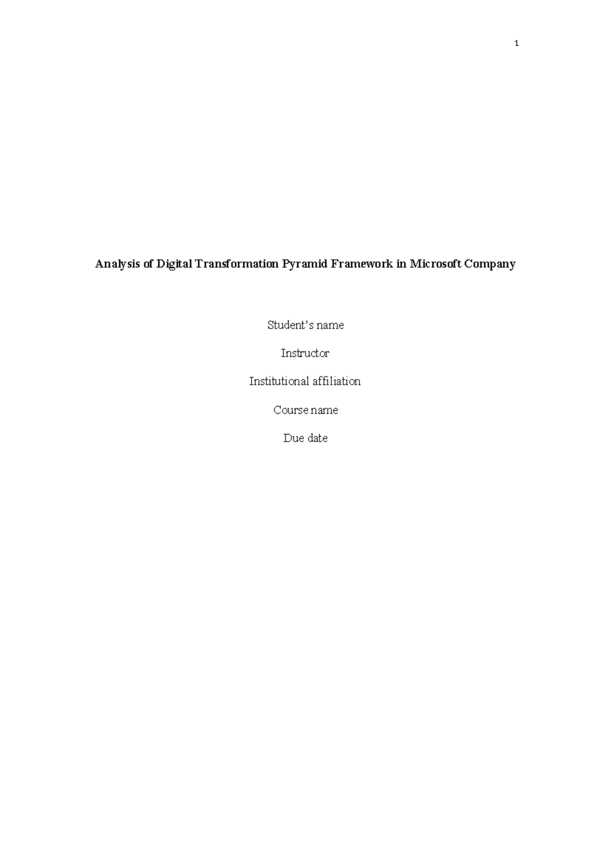 Analysis of Digital Transformation Pyramid Framework - It refers to a ...