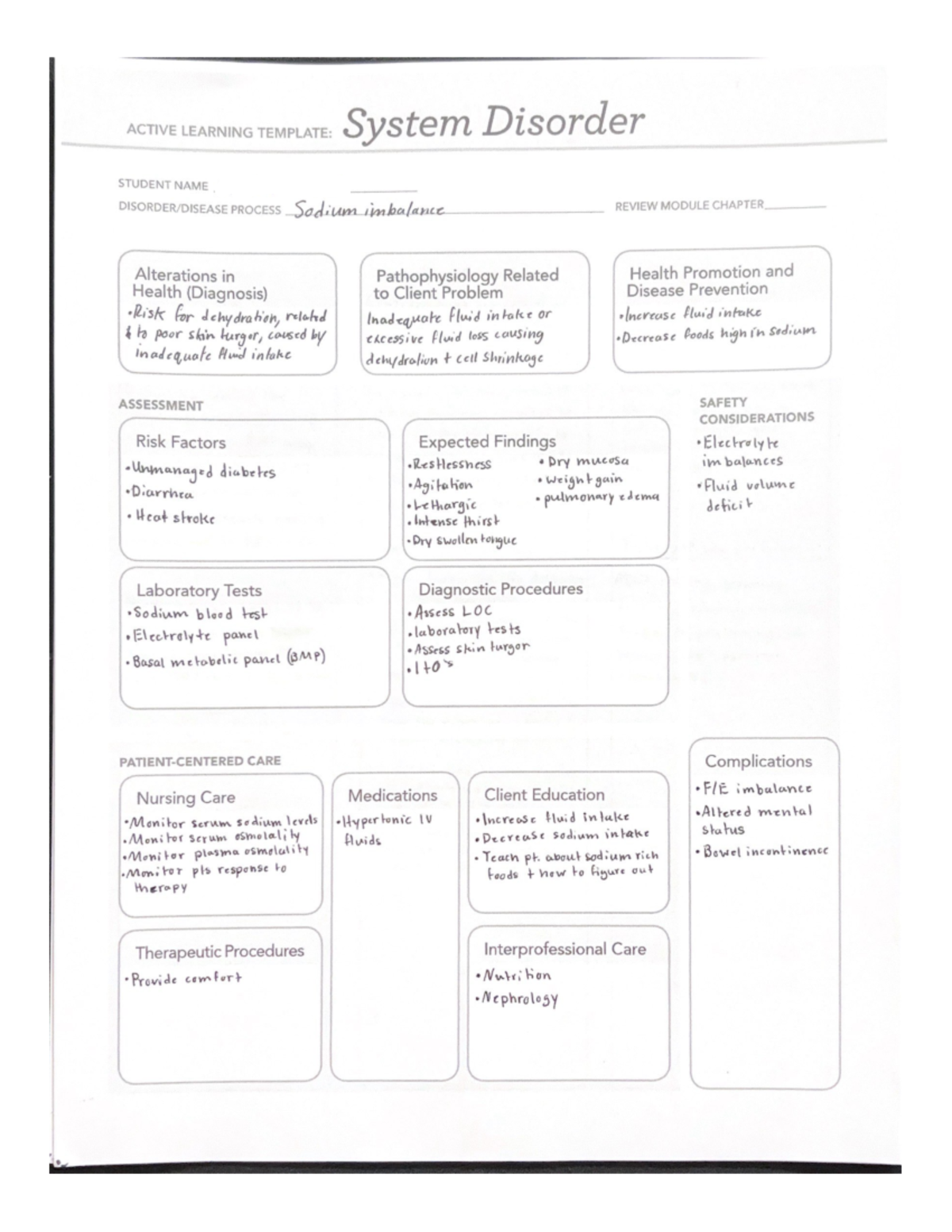 SI - ATI Active Learning Template: Sodium Imbalance Overview - ACTIVE ...
