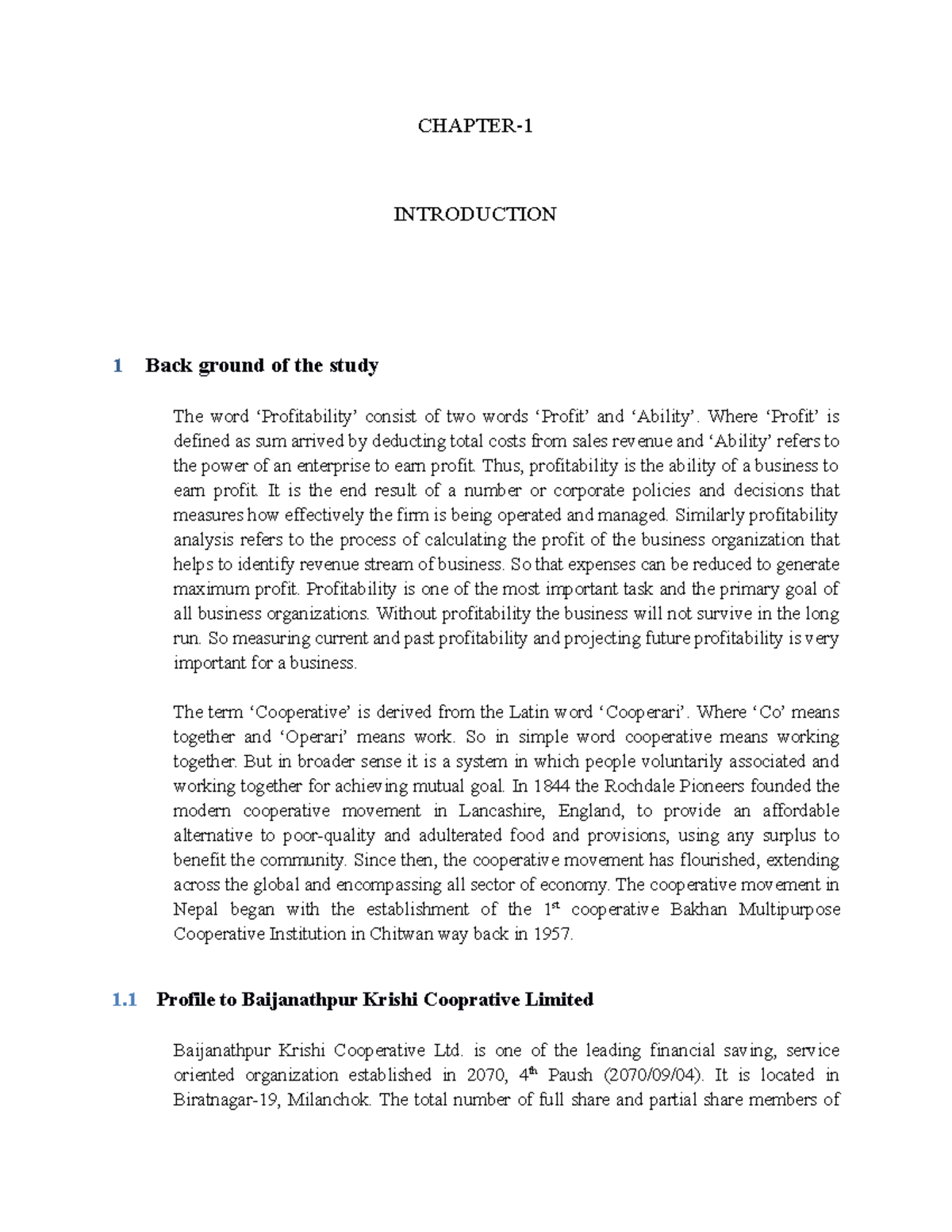 Chapter-1 - I am a student. I am doing research writing. So i want help ...