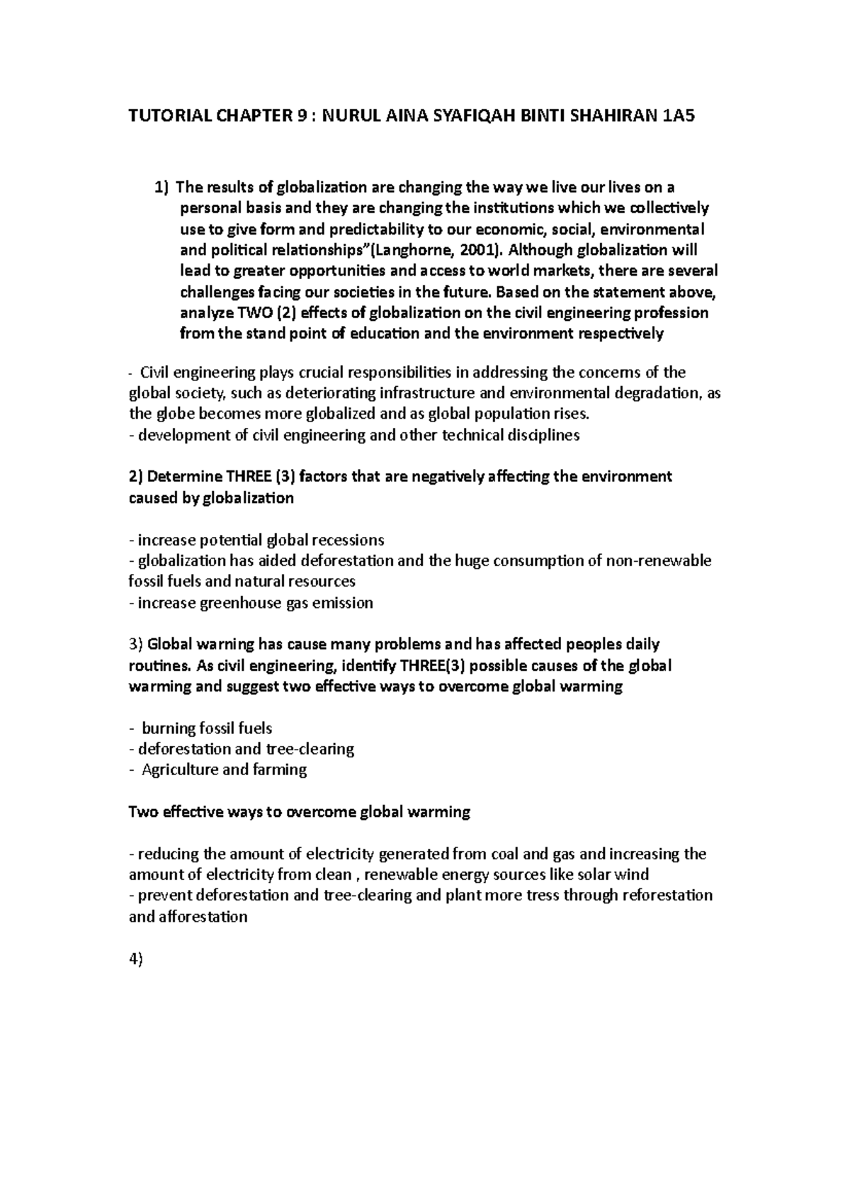 Tutorial Chapter 9 - TUTORIAL CHAPTER 9 : NURUL AINA SYAFIQAH BINTI SHAHIRAN 1A The results of ...