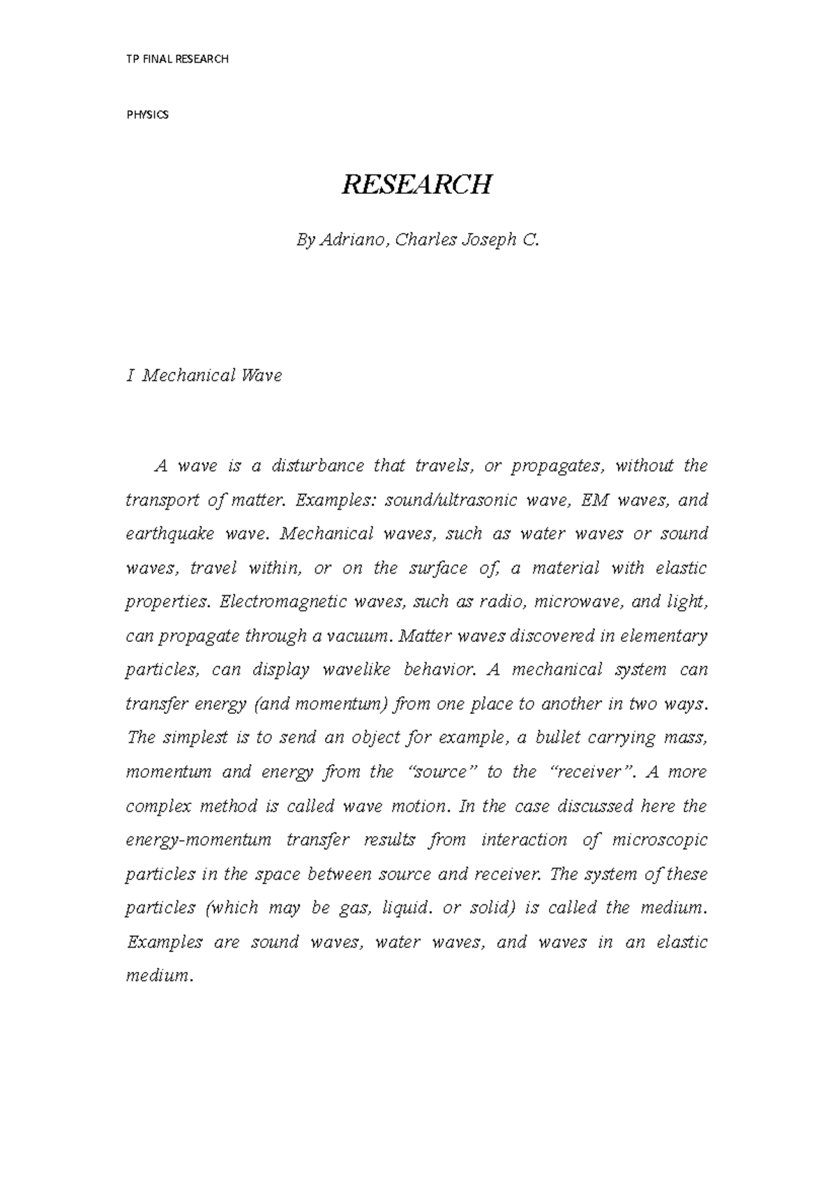TP Finals Research Physics - PHYSICS RESEARCH By Adriano, Charles ...