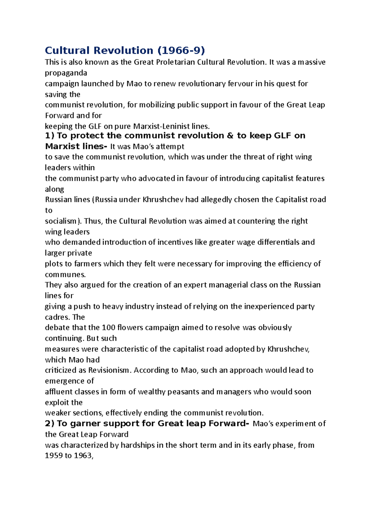 Communism in China after Mao’s death in 1976 - Cultural Revolution ...