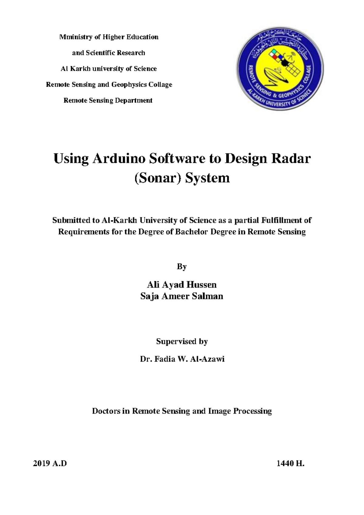 Radar system using Arduino - Using Arduino Software to Design Radar ...