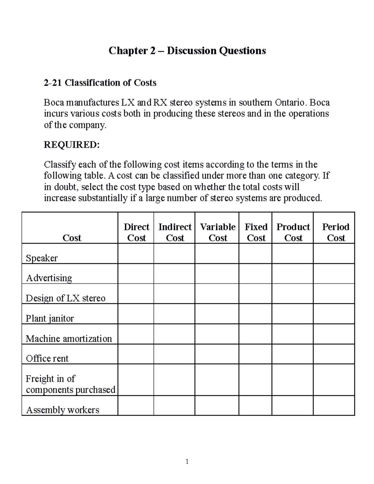 Ch2 - In Class Discussion Qs - Chapter 2 – Discussion Questions 2-21 ...