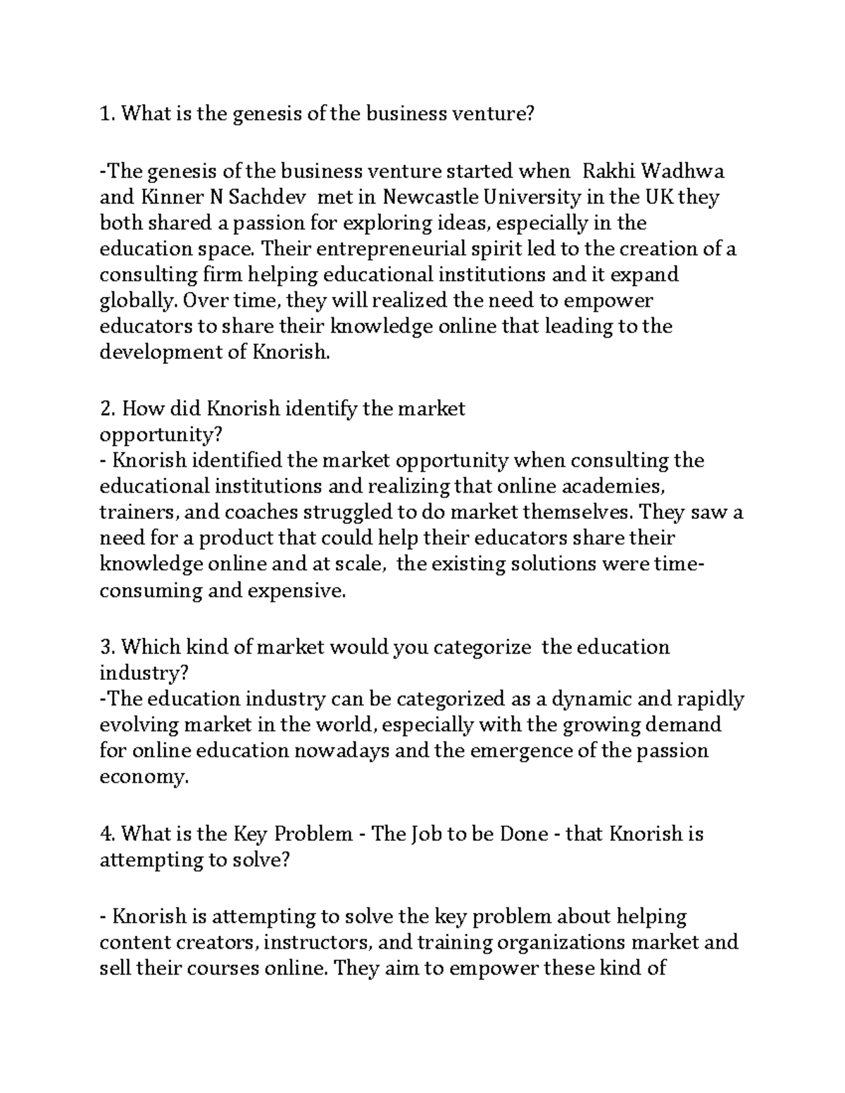 Case-study-6 compress - What is the genesis of the business venture ...