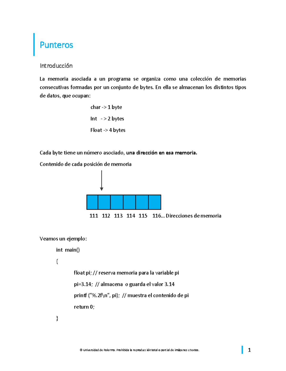 Apunte%20te%C3%B3rico%20I - Punteros IntroducciÛn La memoria asociada a ...
