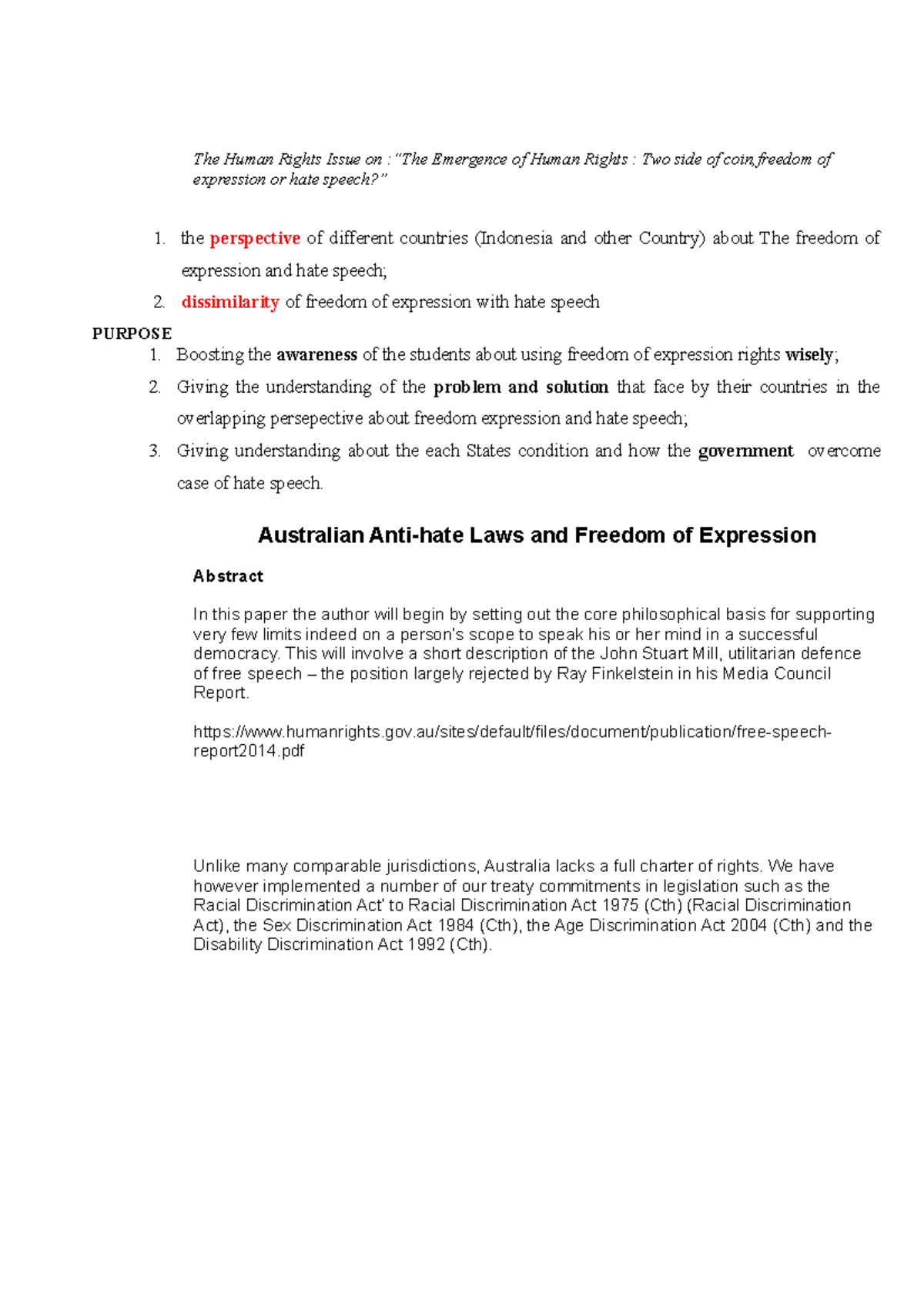 The Human Rights Issue on freedom of speeches - The Human Rights Issue ...