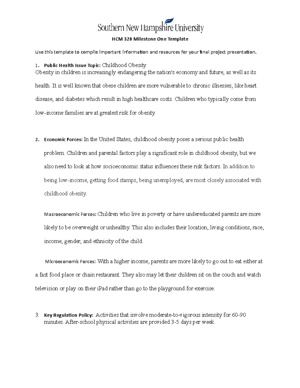 2-3 Final Project Milestone One Topic Selection - HCM 320 Milestone One ...