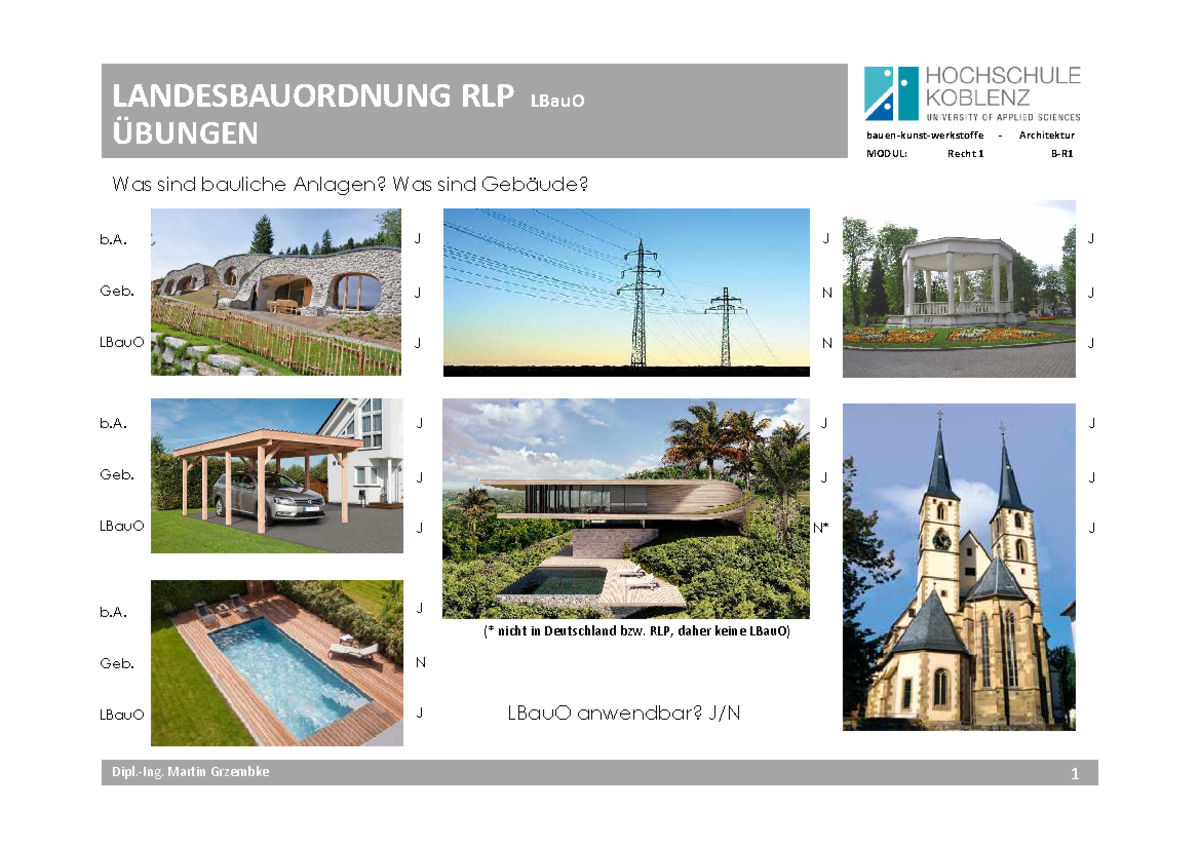 Lbauo Übung 1 mit Lösungen - ÜBUNGEN bauen-kunst-werkstoffe -MODUL ...