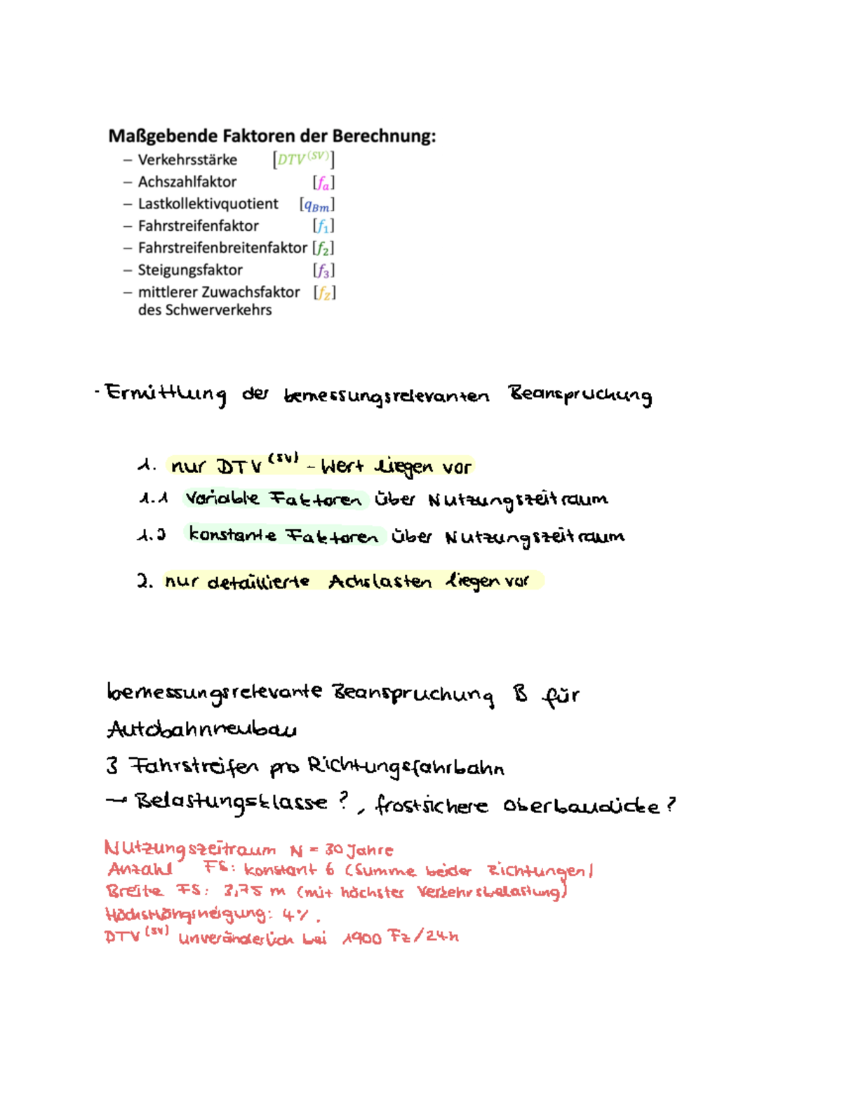 Formelsammlung Straßenbau - Ermittlung der bemessungs relevanten ...