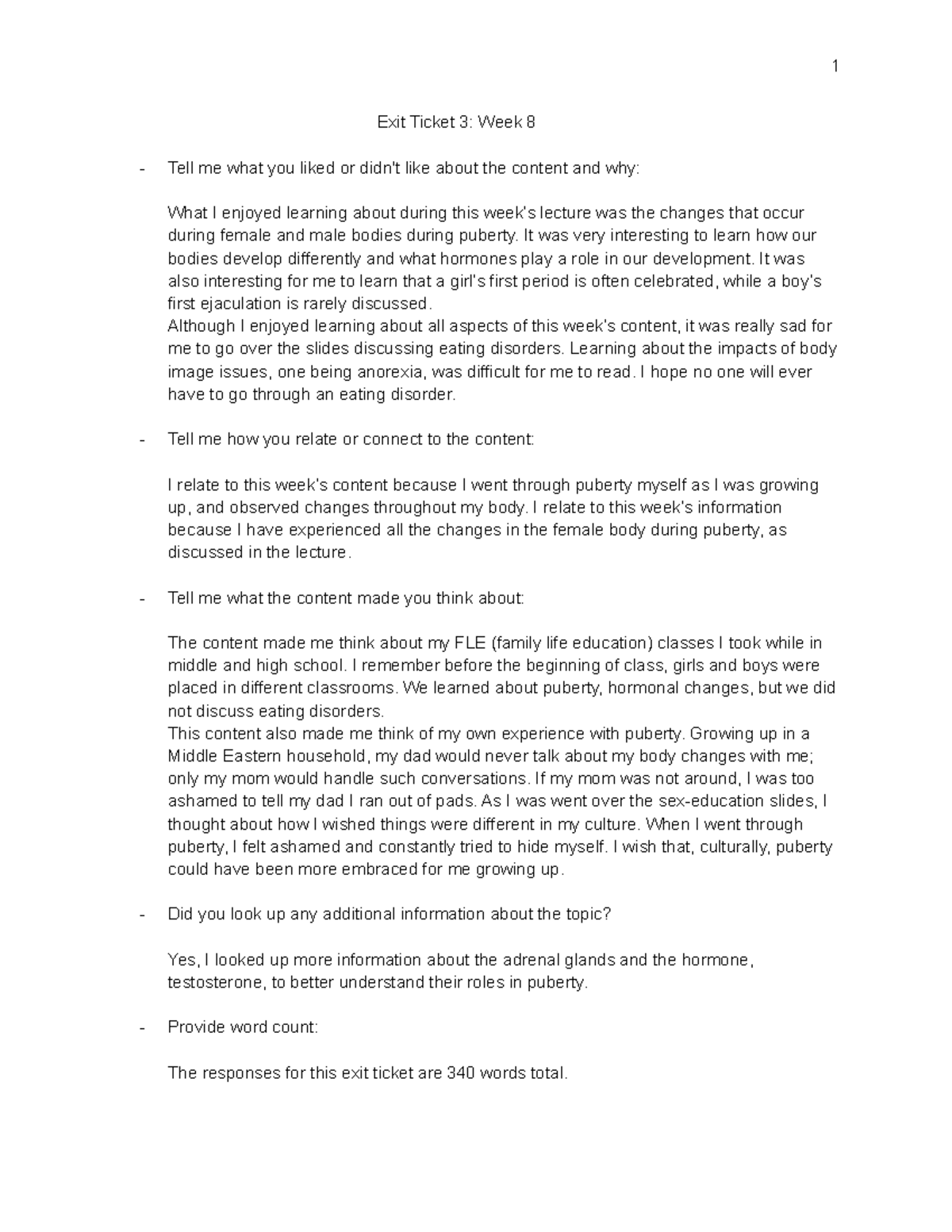 Exit Ticket 3 - GMU PSYCH-231 - 1 Exit Ticket 3: Week 8 Tell me what ...