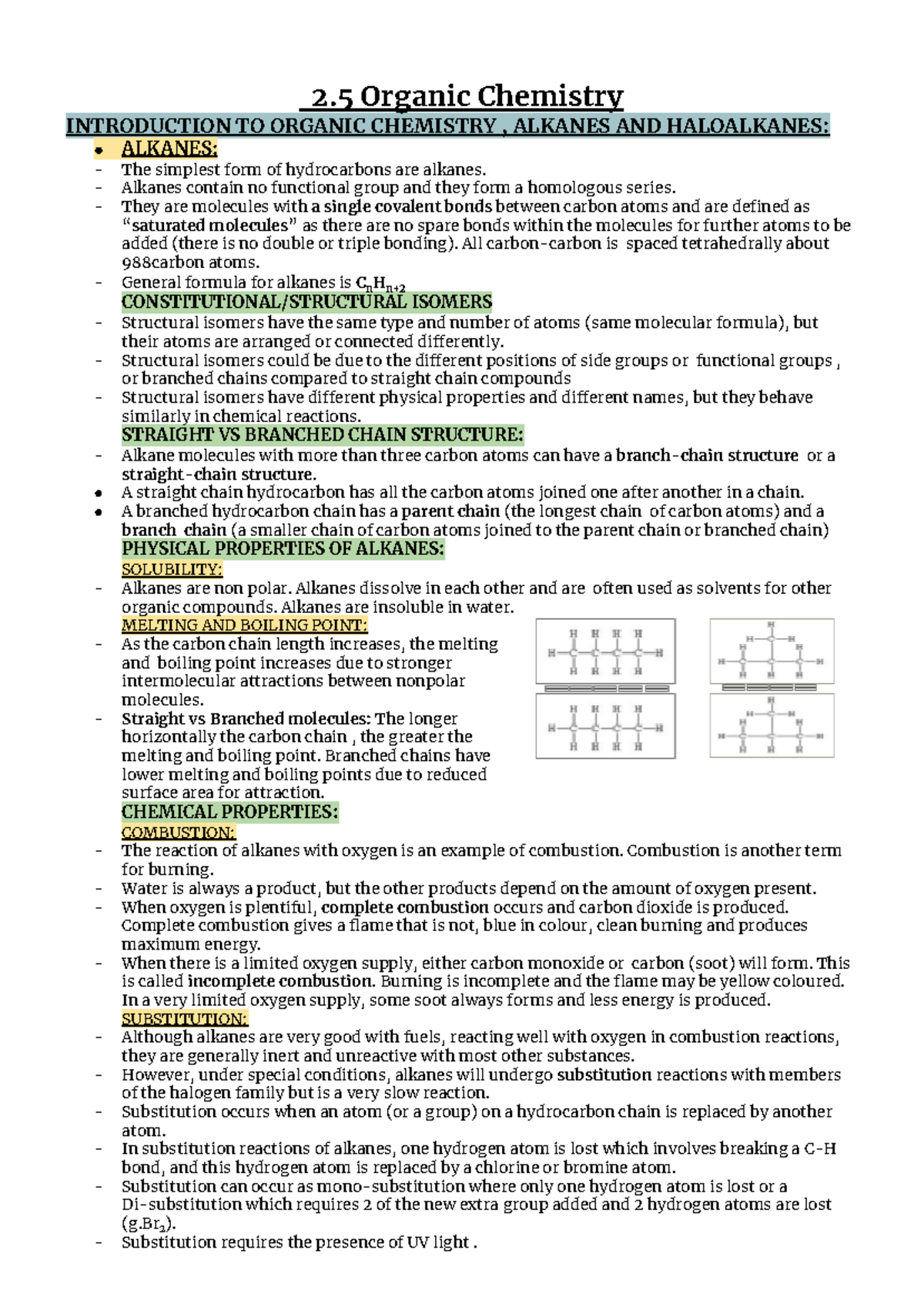 2.5 Organic Chemistry External Notes - 2 Organic Chemistry INTRODUCTION ...