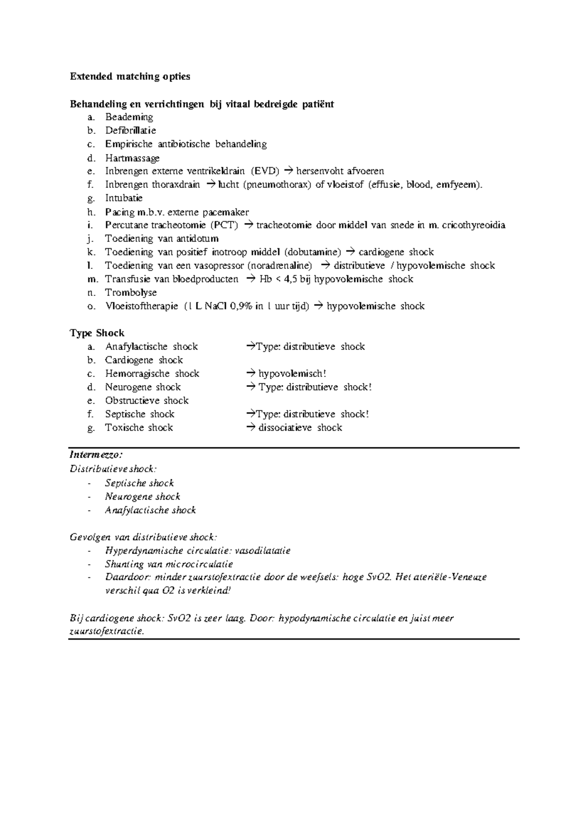 Extended matching opties - Extended matching opties Behandeling en ...